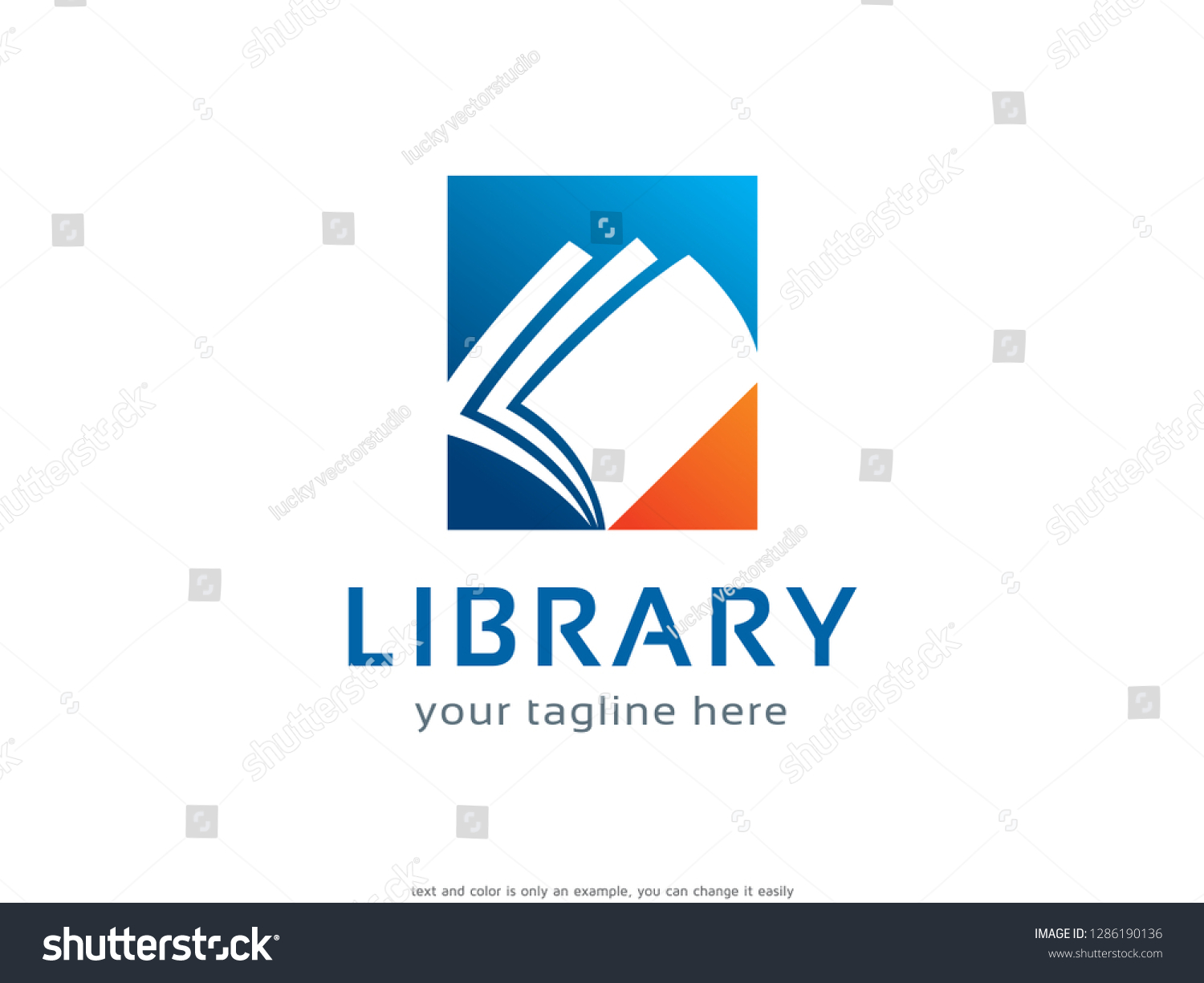 Library Logo Template Design Vector Emblem: vector de stock (libre de ...