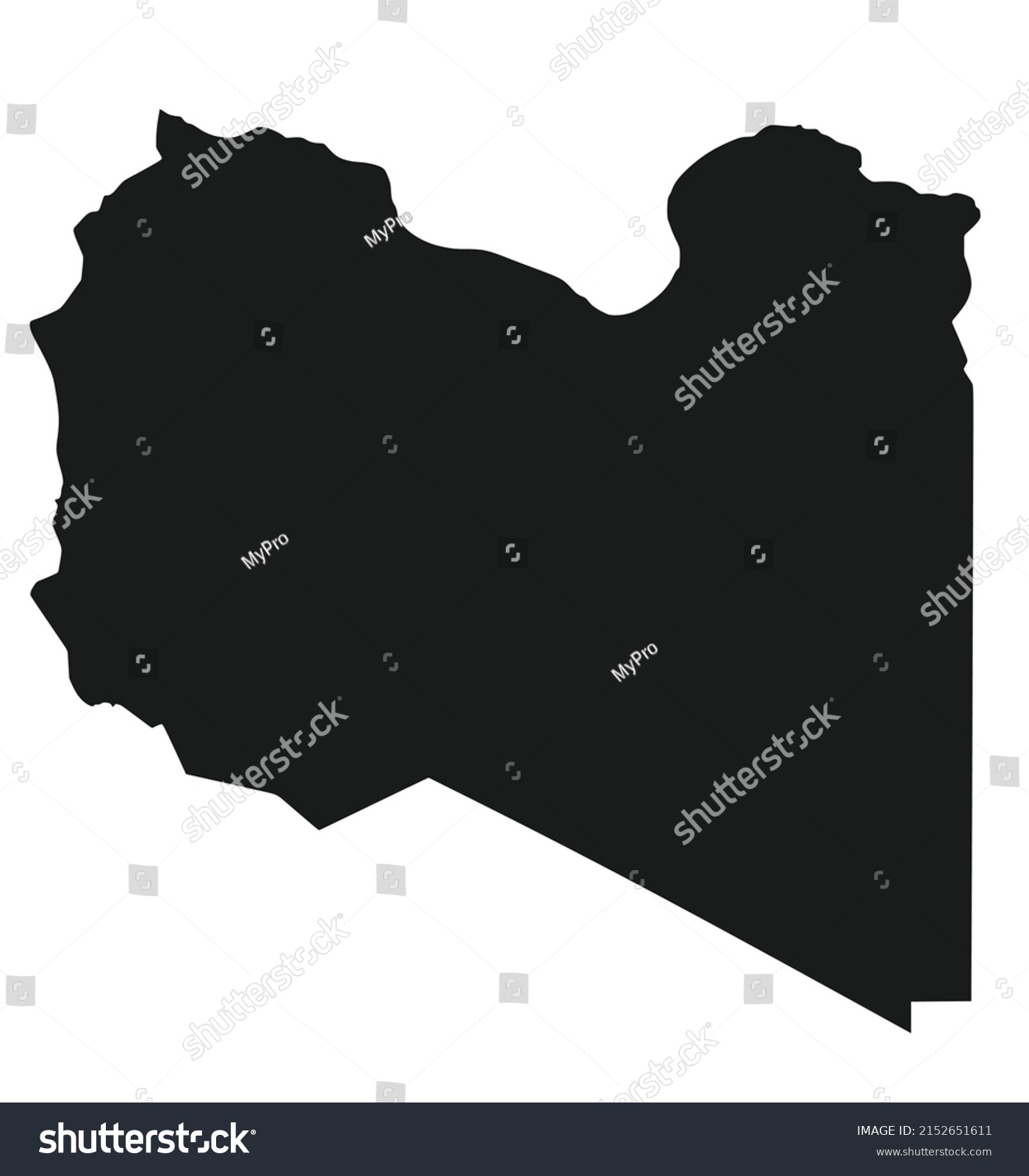 Libya Black Map Vector Illustration Stock Vector (Royalty Free ...