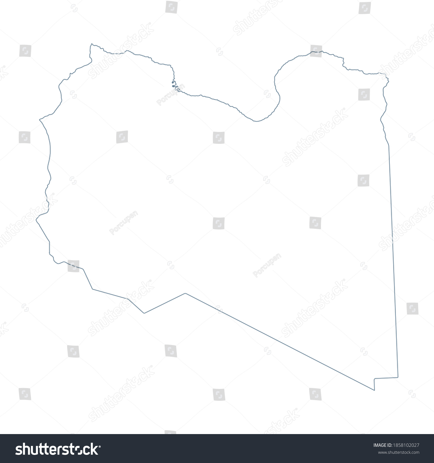 Libya Map Vector Contour Illustration: เวกเตอร์สต็อก (ปลอดค่าลิขสิทธิ์ ...