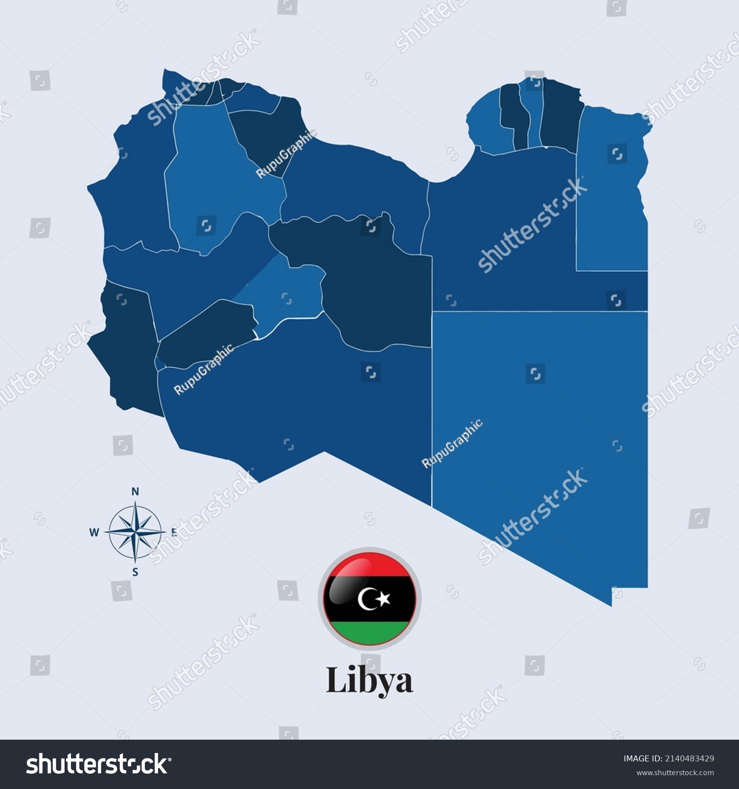 Libya Vector Map Flag Flag Map Stock Vector (Royalty Free) 2140483429 ...