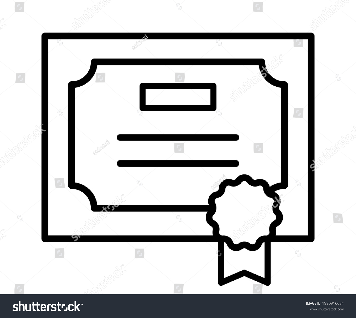 License Certificate Document Symbol Vector Icon Stock Vector (Royalty ...