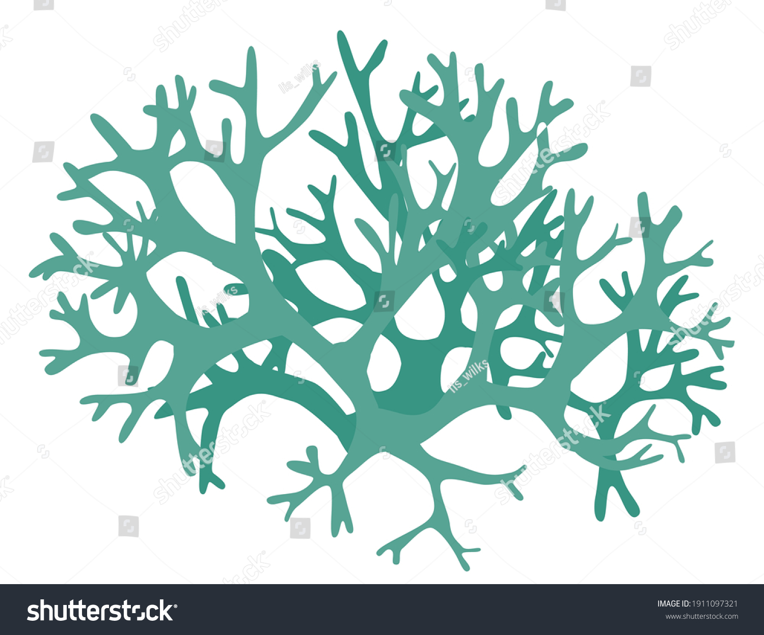 Lichen Different Colors Silhouette Pattern Stock Vector (Royalty Free ...