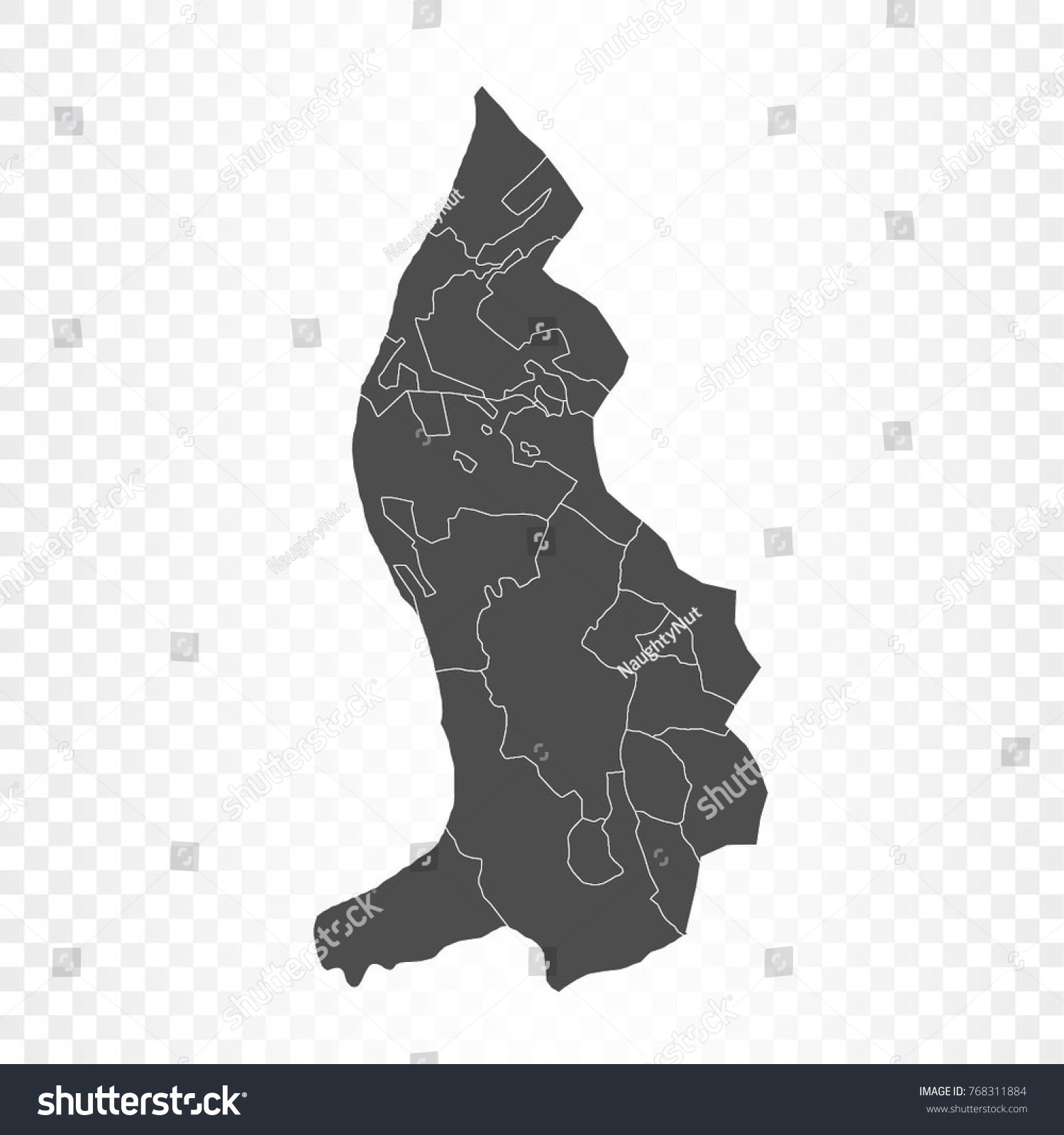 Liechtenstein Map Isolated On Transparent Background: vector de stock ...