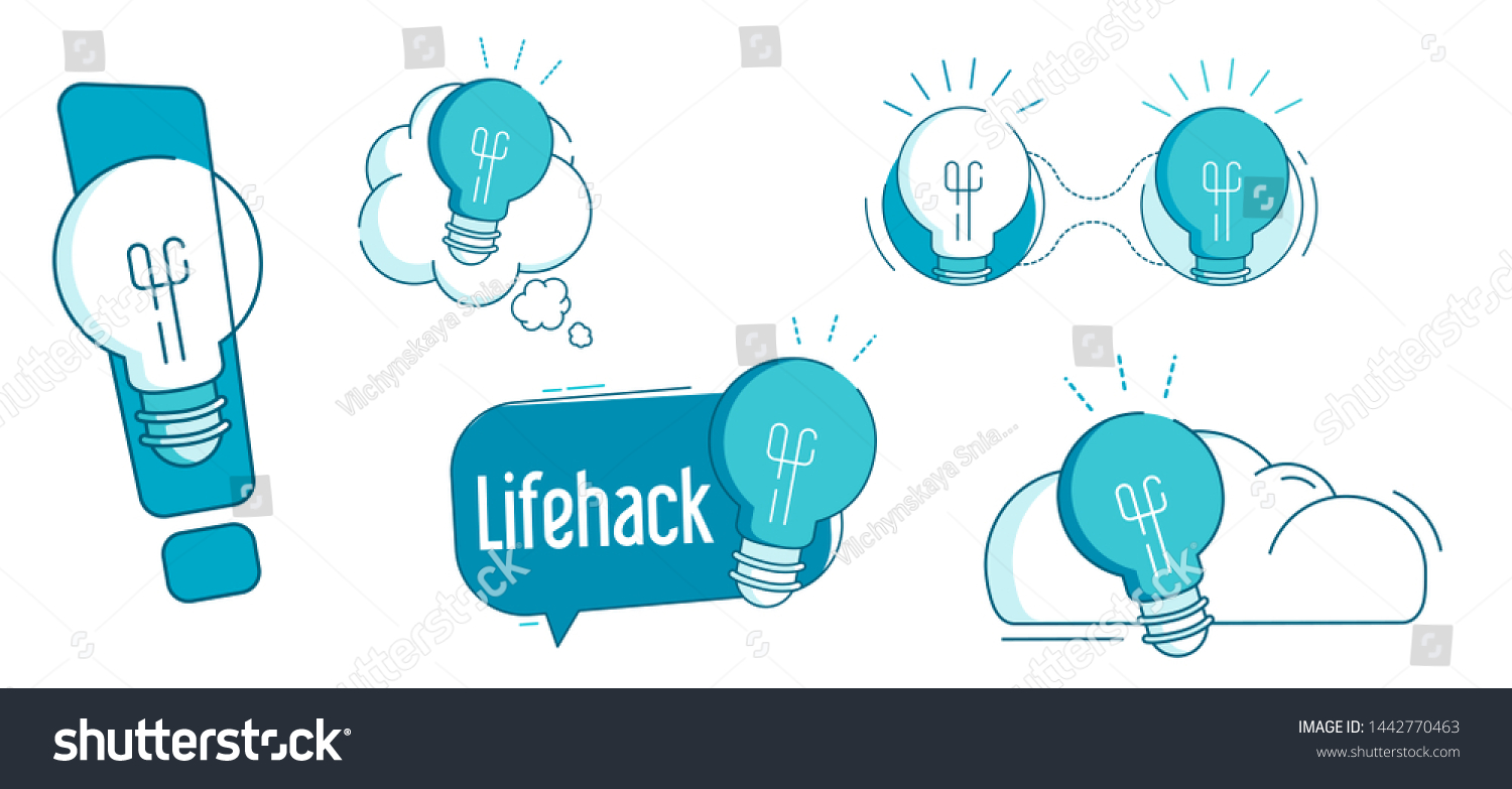 Life Hack Tips Tricks Rounded Icons Stock Vector (Royalty Free ...
