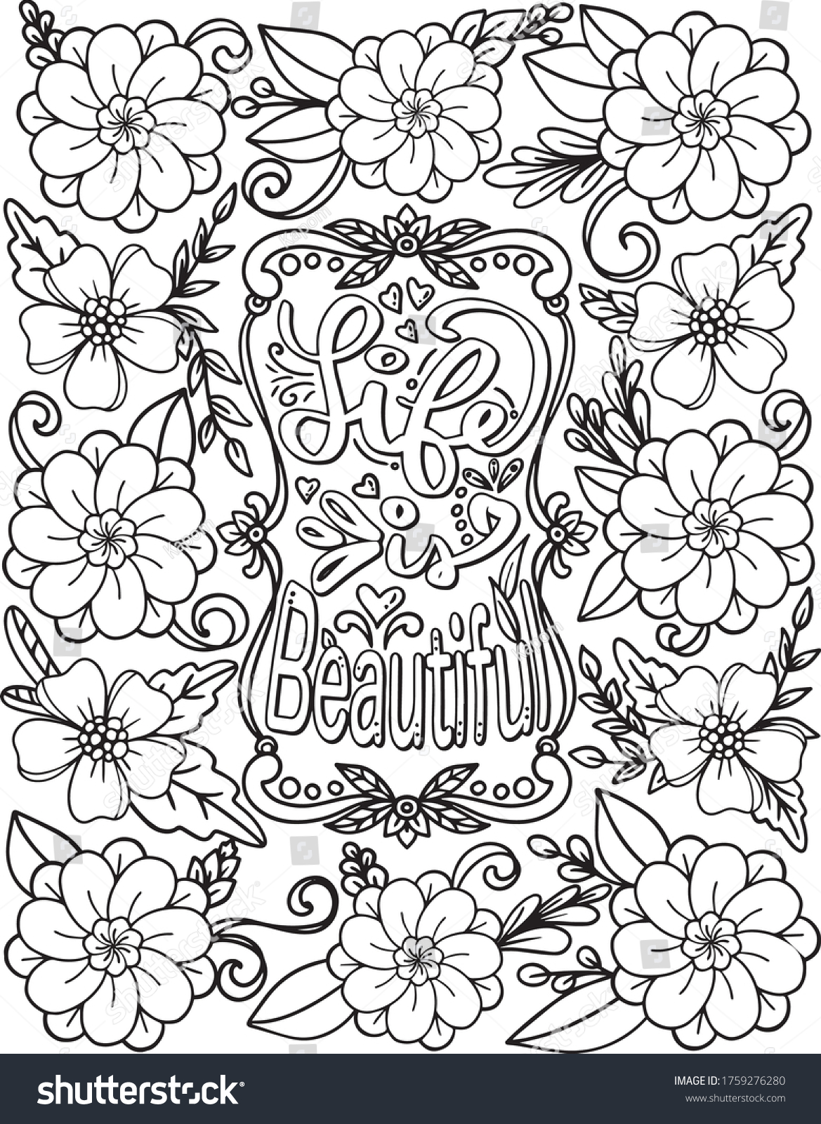 La vida es un hermoso tipo: vector de stock (libre de regalías) 1759276280