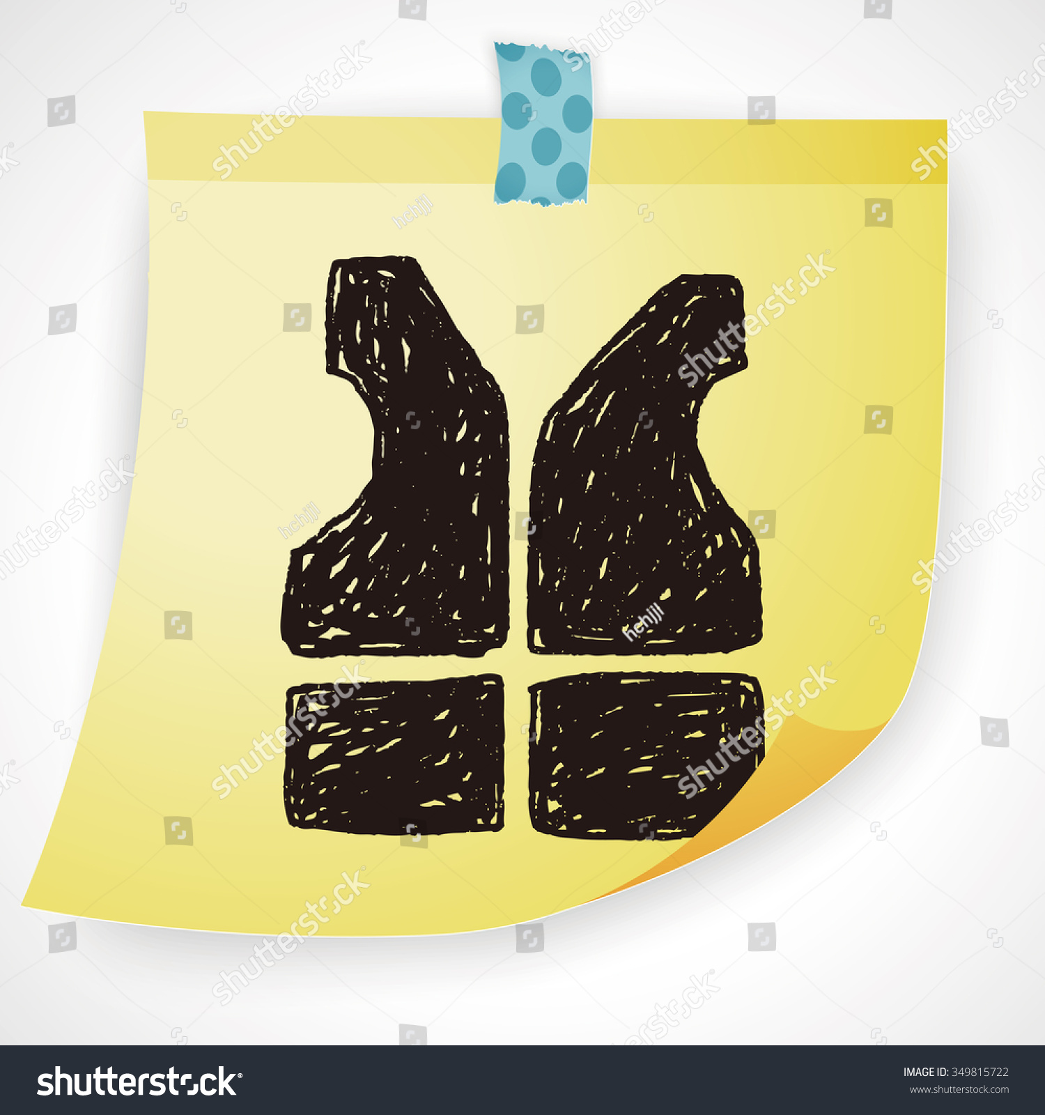 Life Jacket Doodle Stock Vector (Royalty Free) 349815722