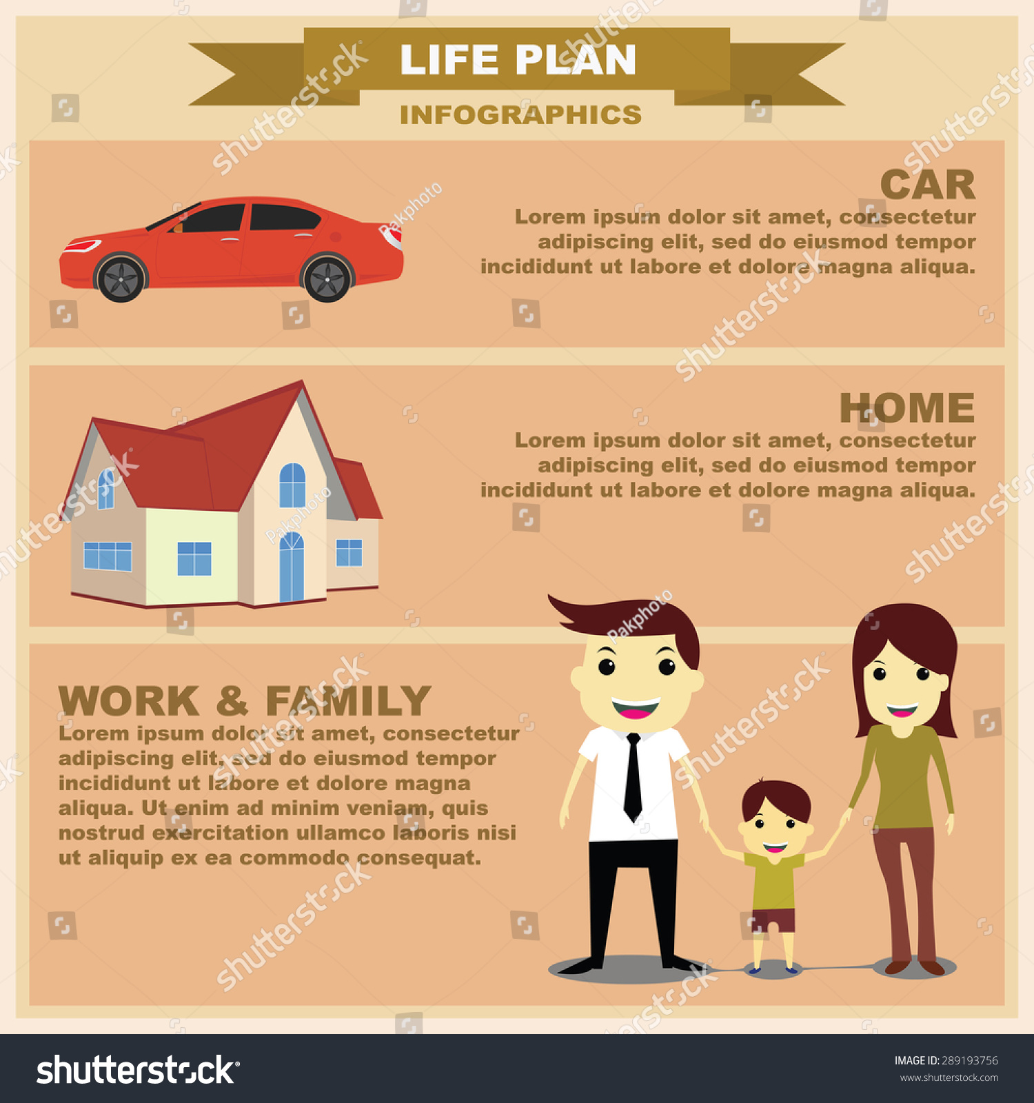 Life Plan Infographics Vector Illustration 스톡 벡터(로열티 프리) 289193756 ...