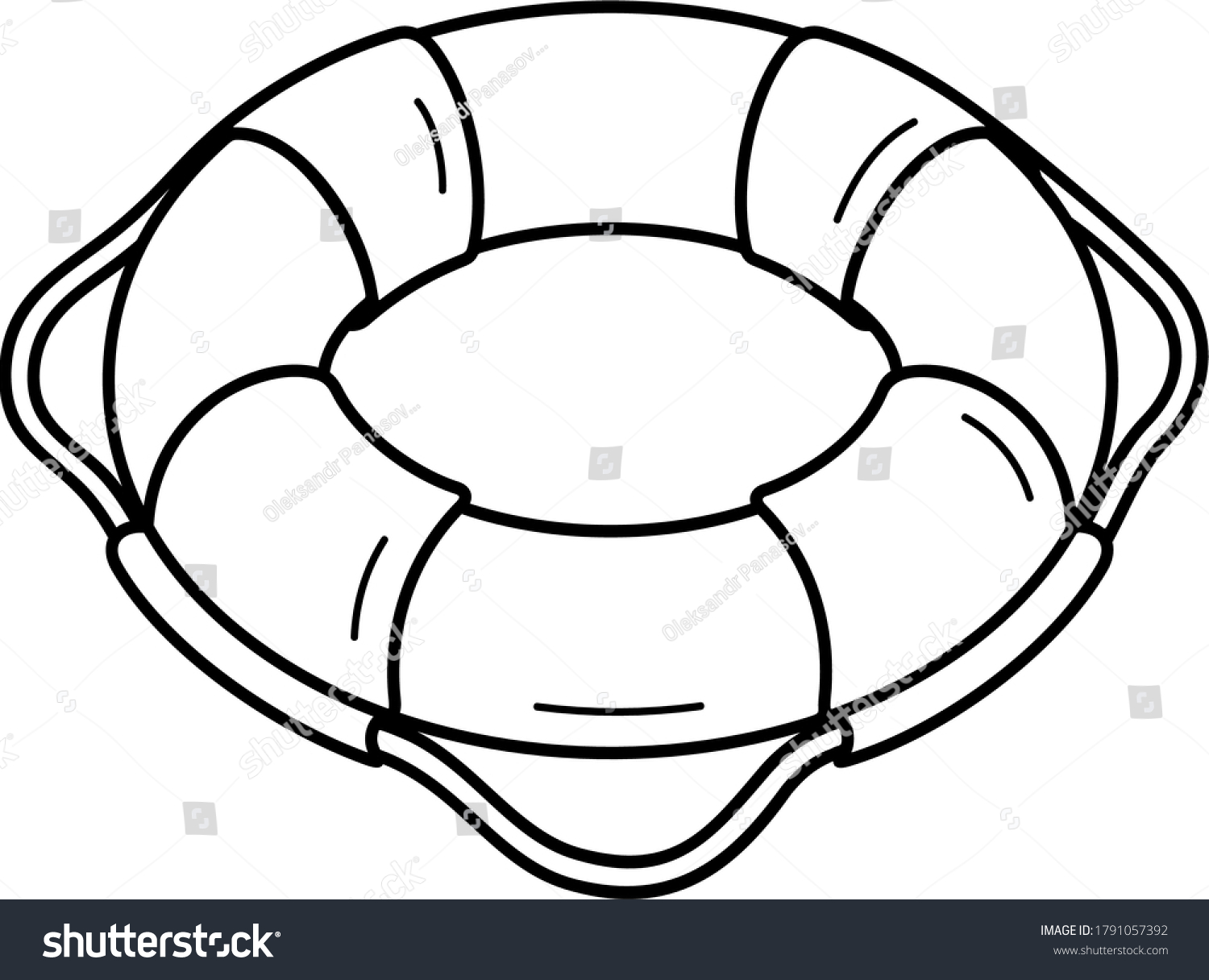 Life Preserver Ring Vector Outline Icon Stock Vector (Royalty Free ...