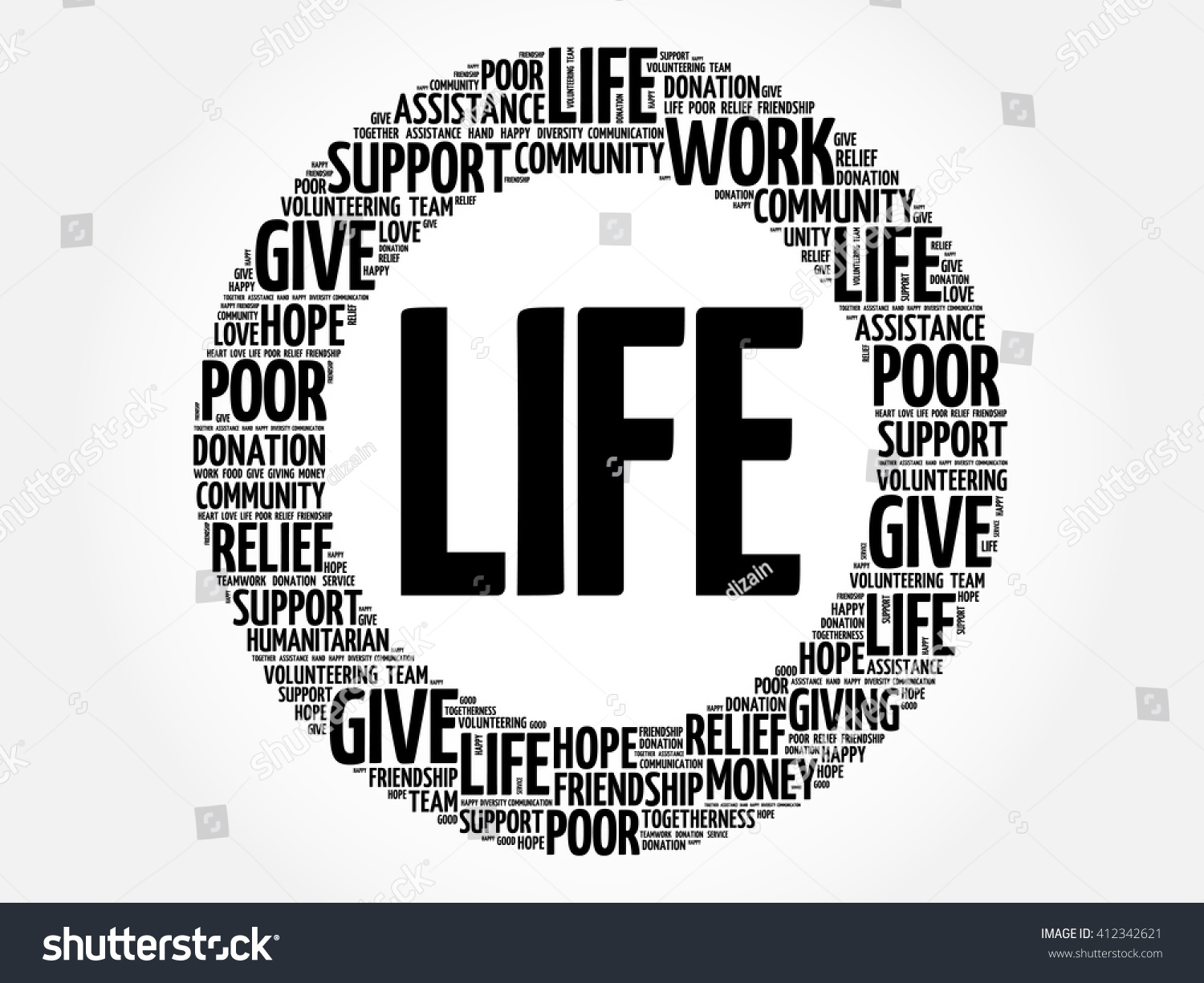 Life Word Cloud Collage Concept Background Stock Vector (Royalty Free ...
