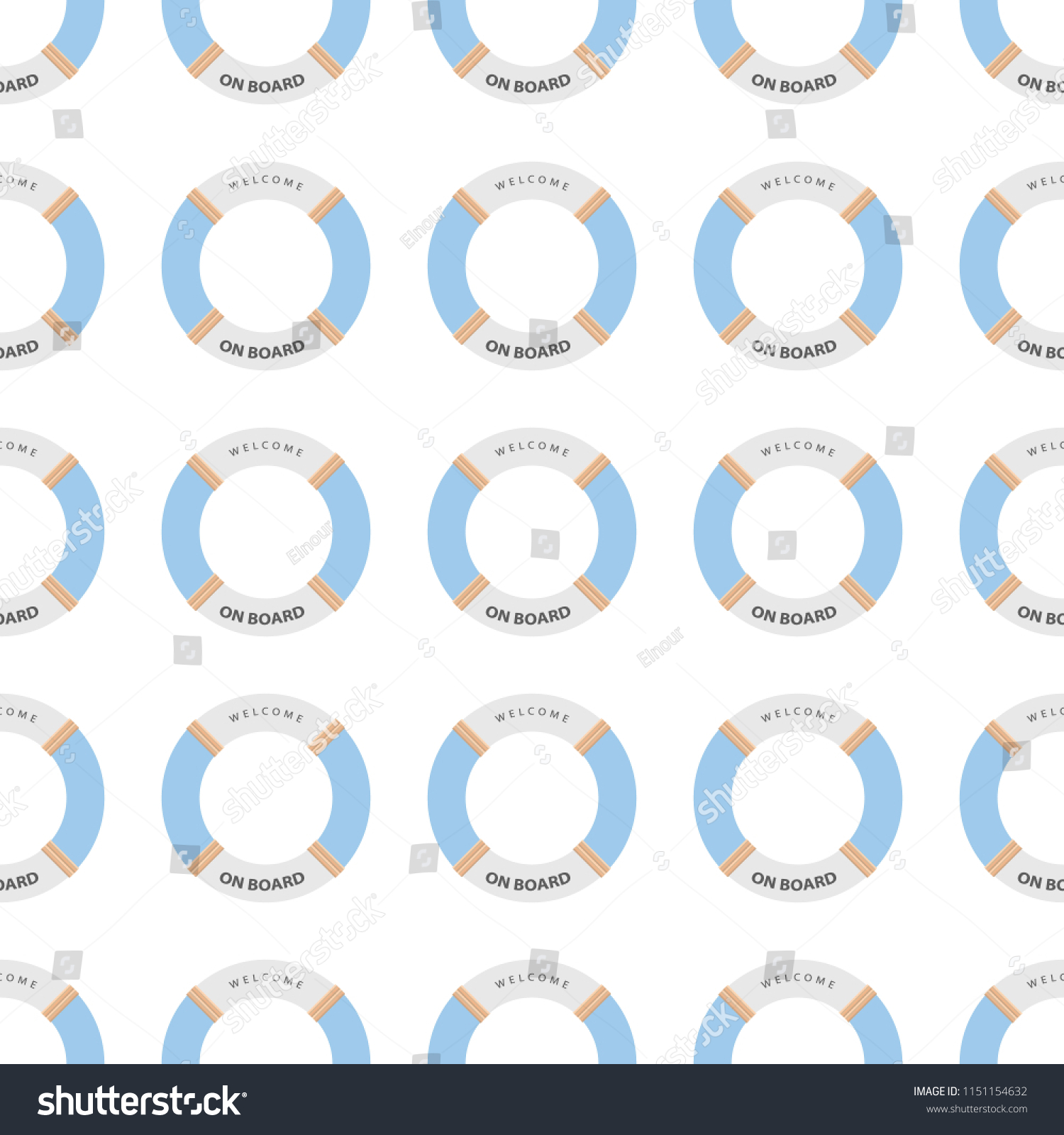 Lifeboat Float Seamless Sea Circle Pattern Stock Vector (Royalty Free ...