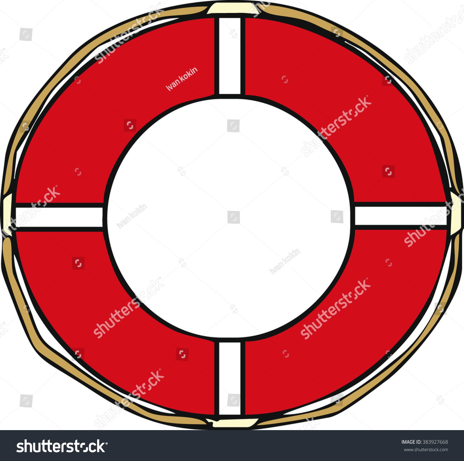 Lifebuoy Isolated Cartoon Vector Stock Vector (Royalty Free) 383927668 ...