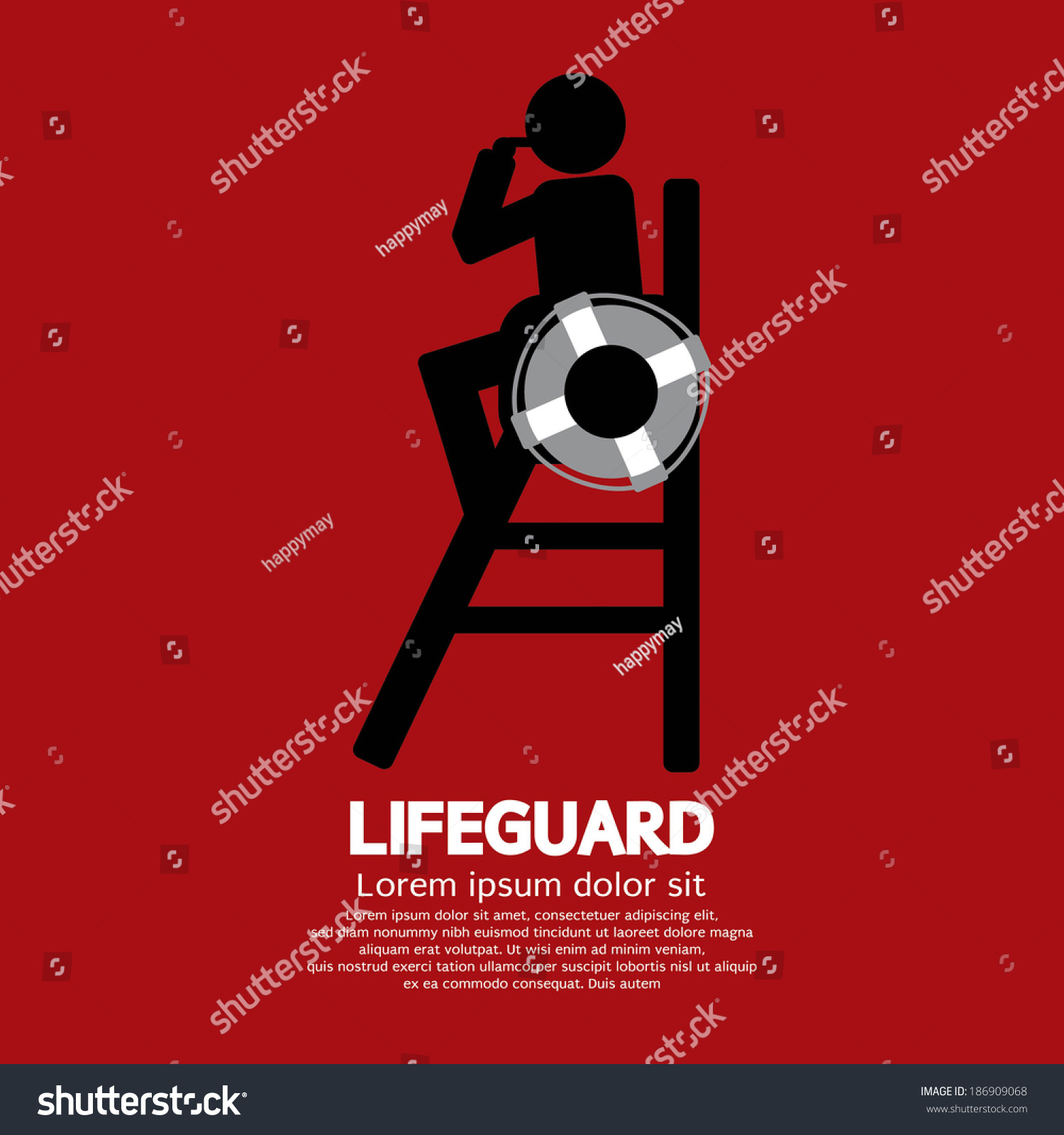 Lifeguard Vector Illustration Stock Vector (Royalty Free) 186909068