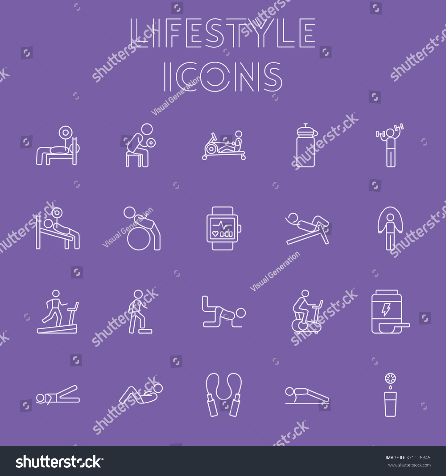 Lifestyle Icon Set Stock Vector (Royalty Free) 371126345
