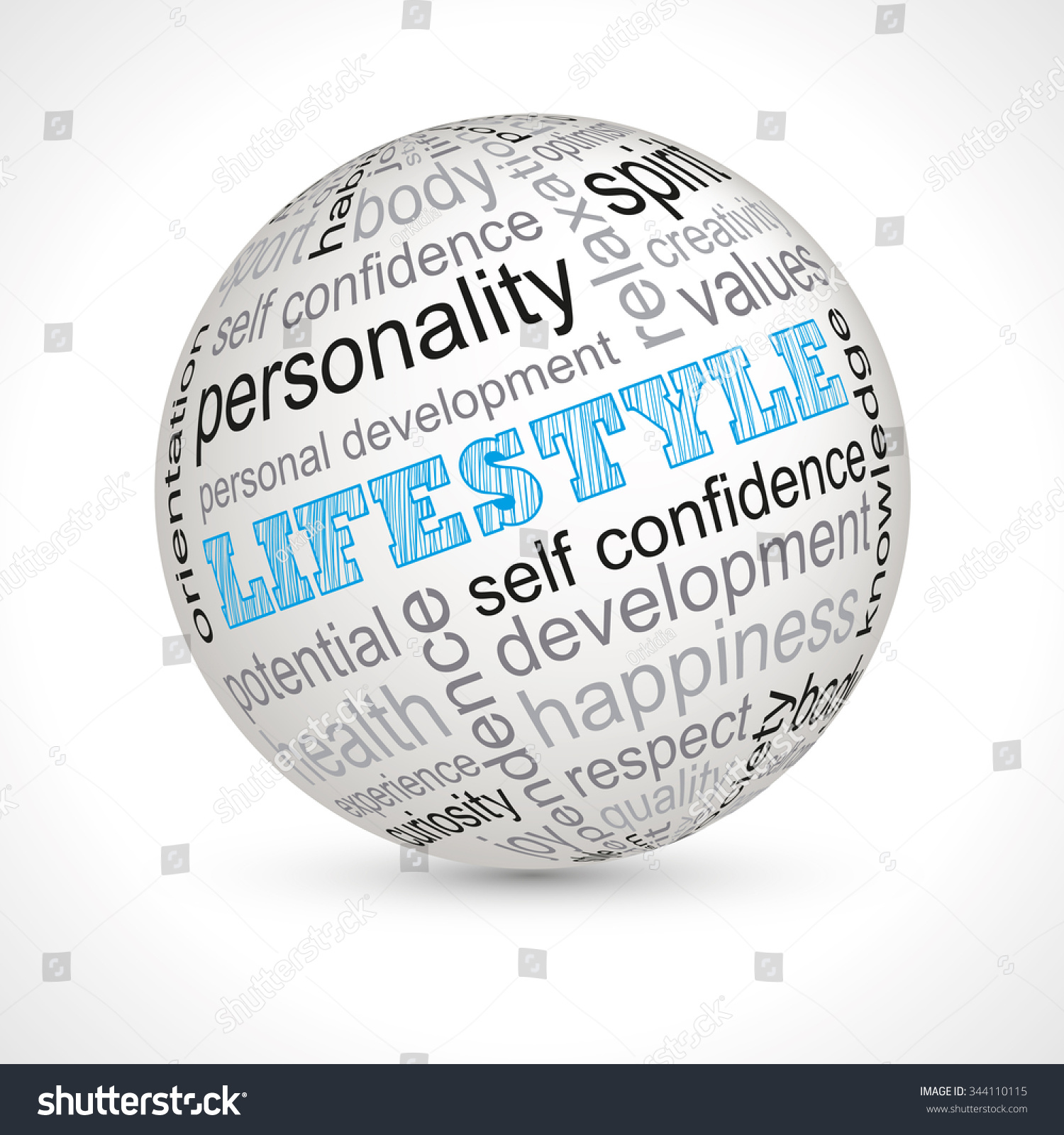 Lifestyle Theme Sphere Keywords Full Vector Stock Vector (Royalty Free ...
