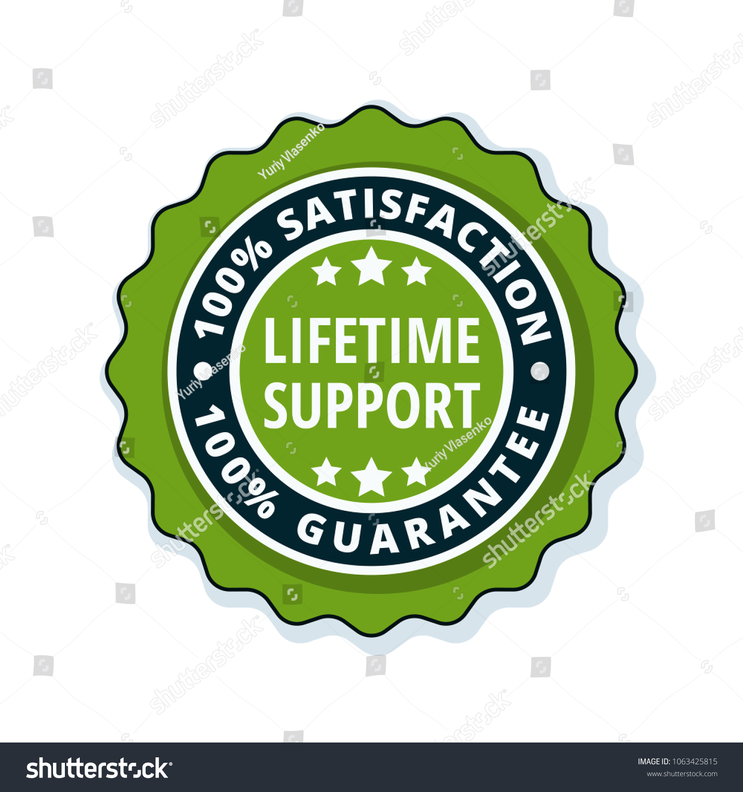 Lifetime Support Guarantee Label Illustration Stock Vector (Royalty ...