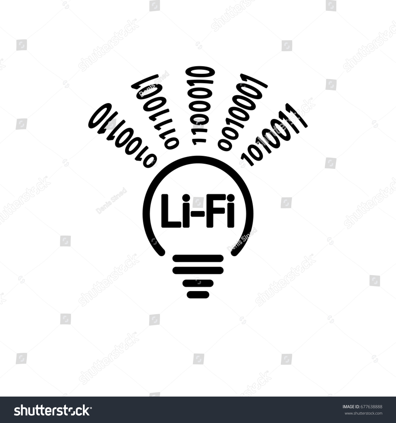 Lifi Icon Flat Design Template Vector Stock Vector (Royalty Free) 677638888
