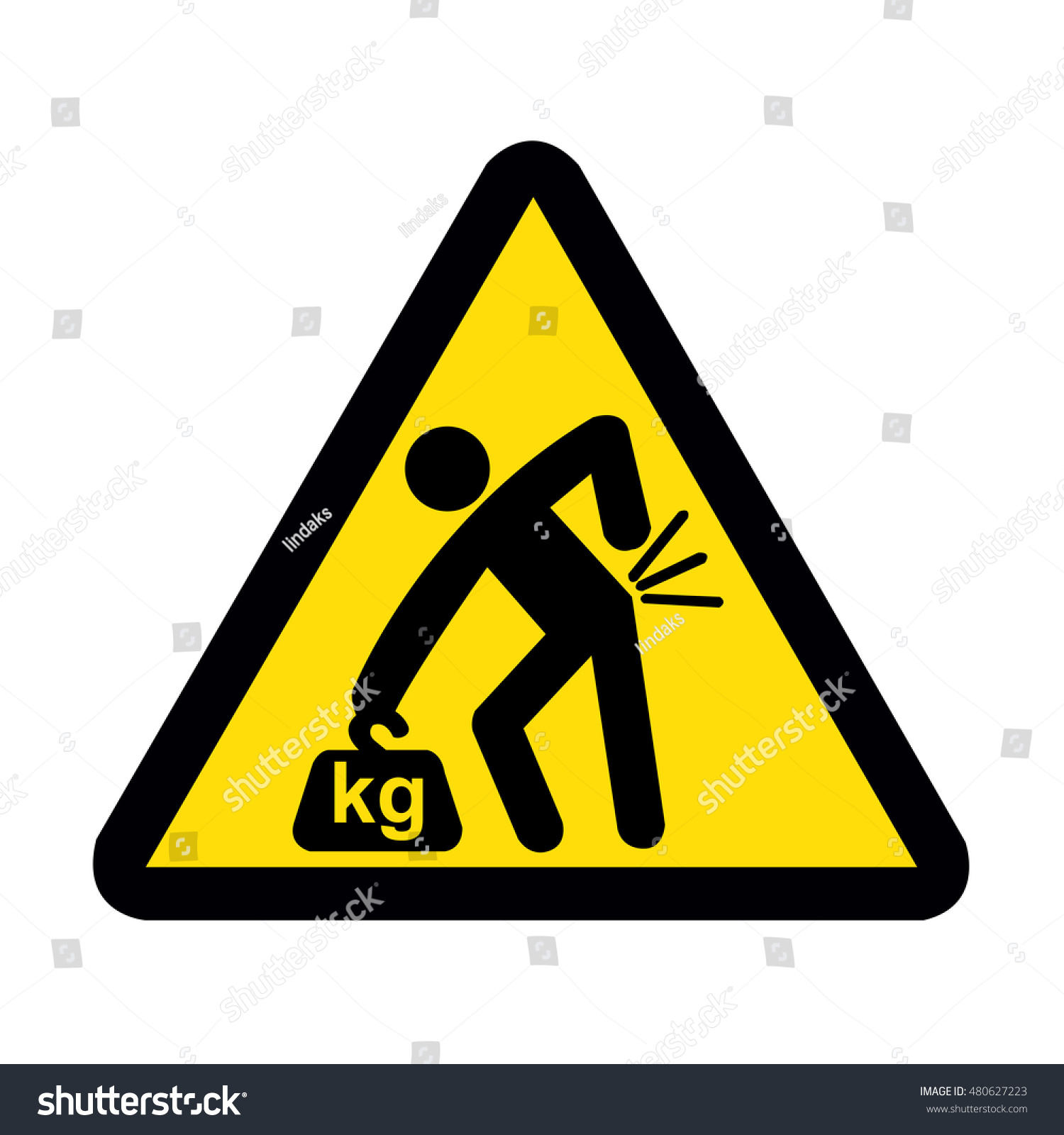 Lifting Hazard Sign Stock Vector 480627223 - Shutterstock
