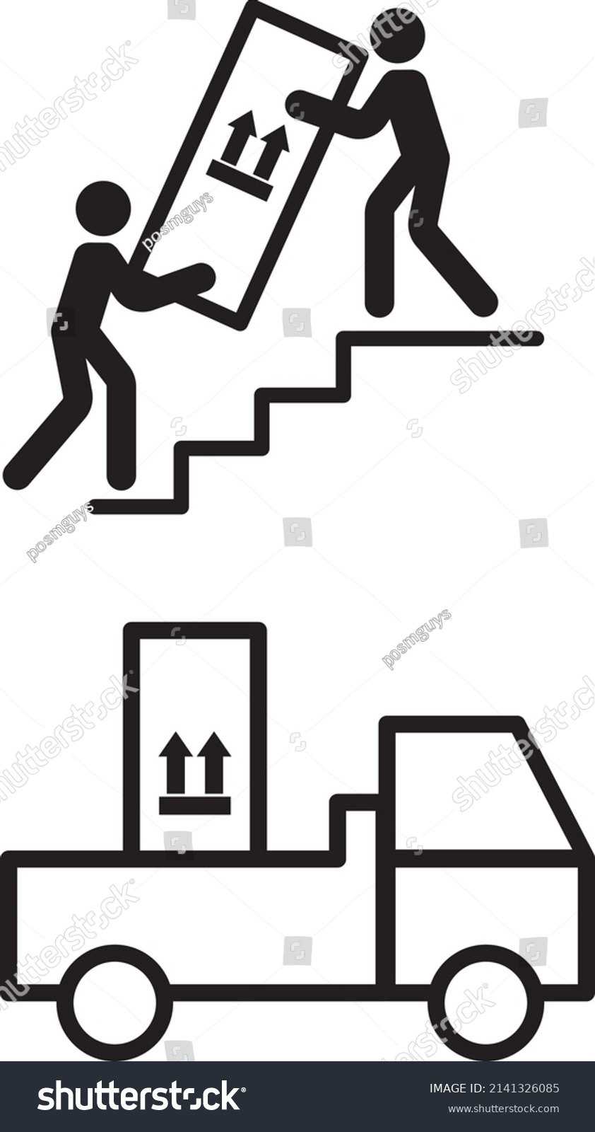 Lifting Heavy Things Transporting Vector Icon Stock Vector (Royalty ...
