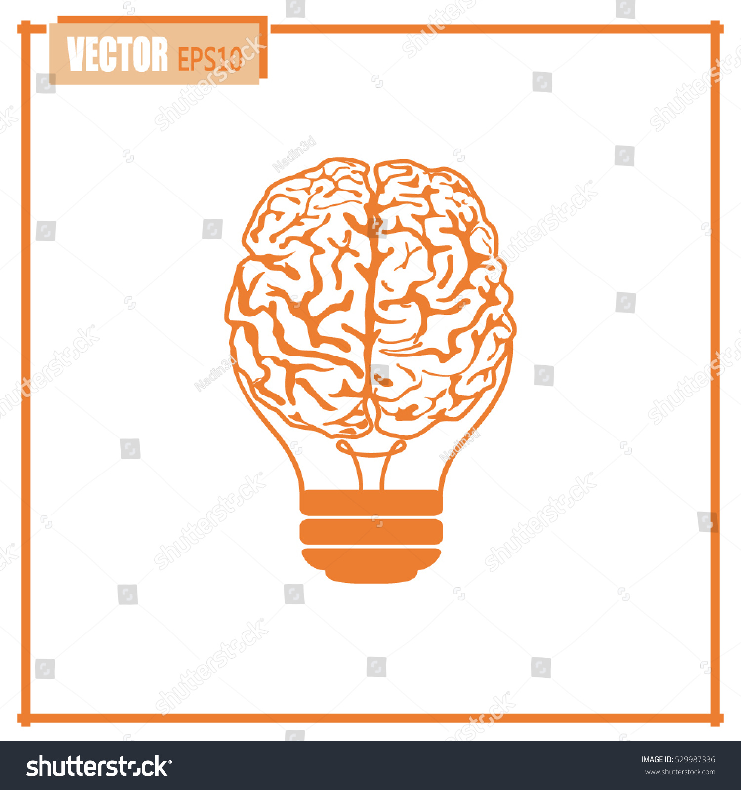 Light Bulb Brain Icon Vector Illustration Stock Vector (Royalty Free ...