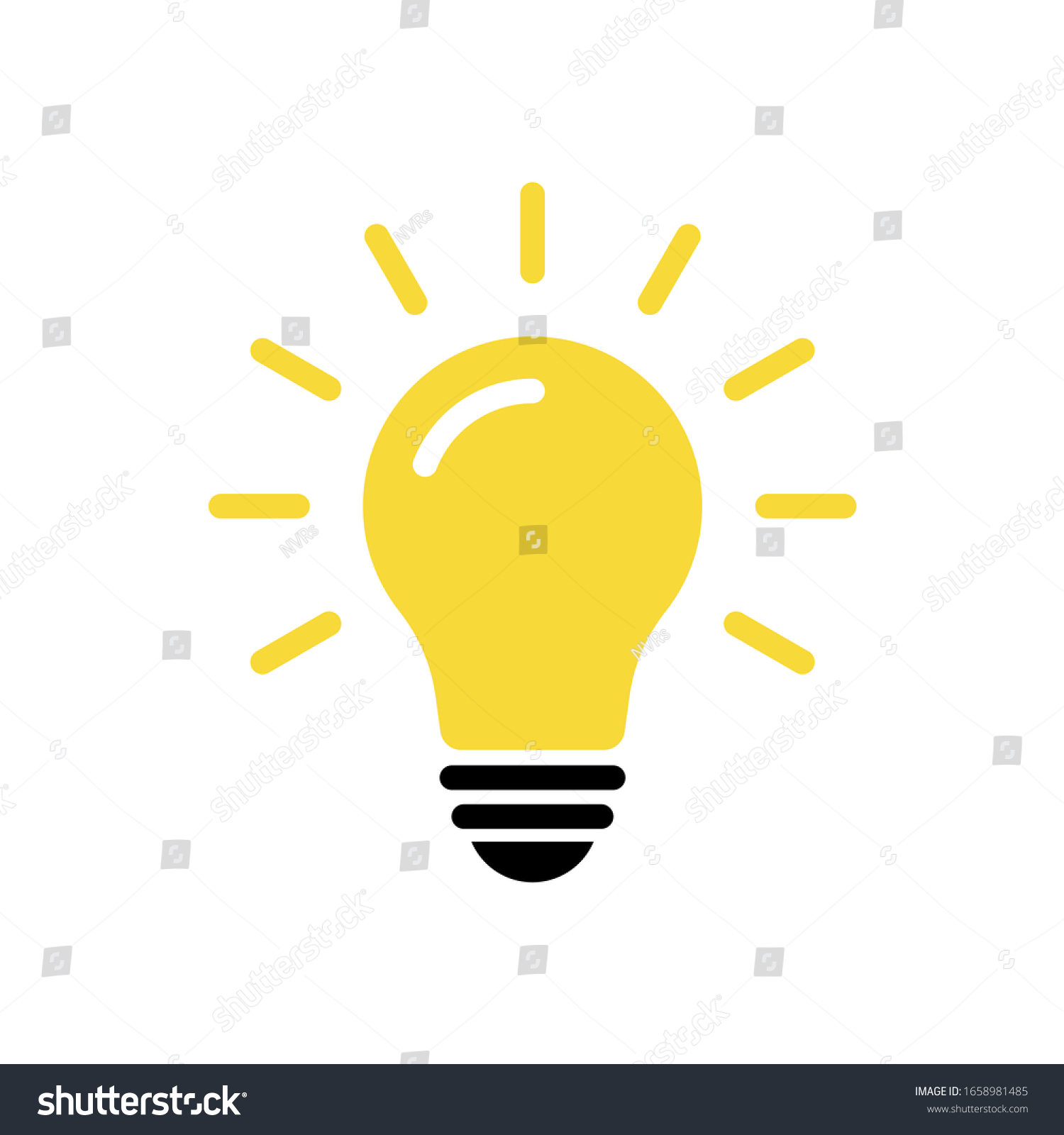 Light Bulb Icon Vector Solution Idea Stock Vector (Royalty Free) 1658981485