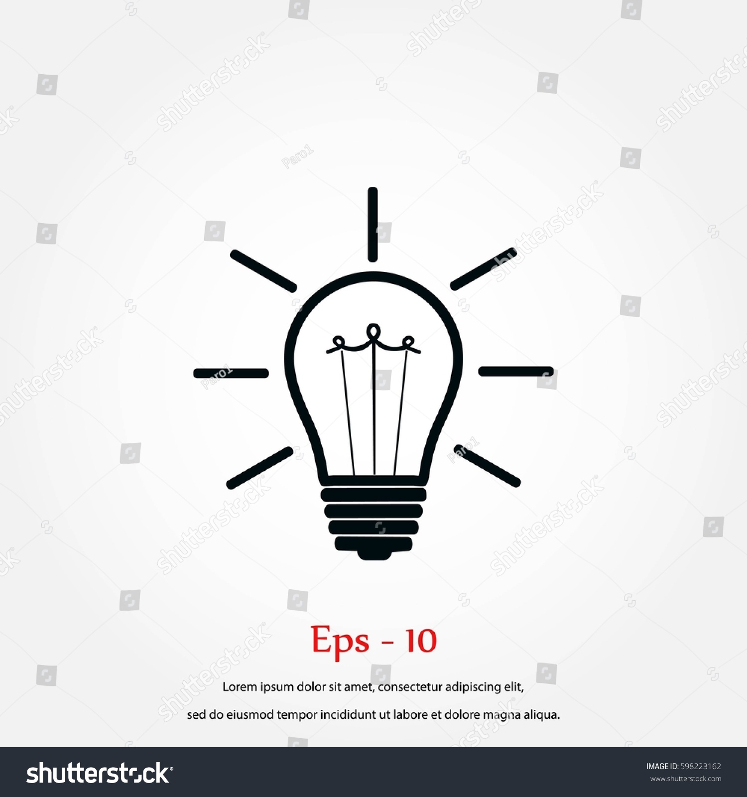 Light Bulb Vector Vector Eps 10 Stock Vector (Royalty Free) 598223162