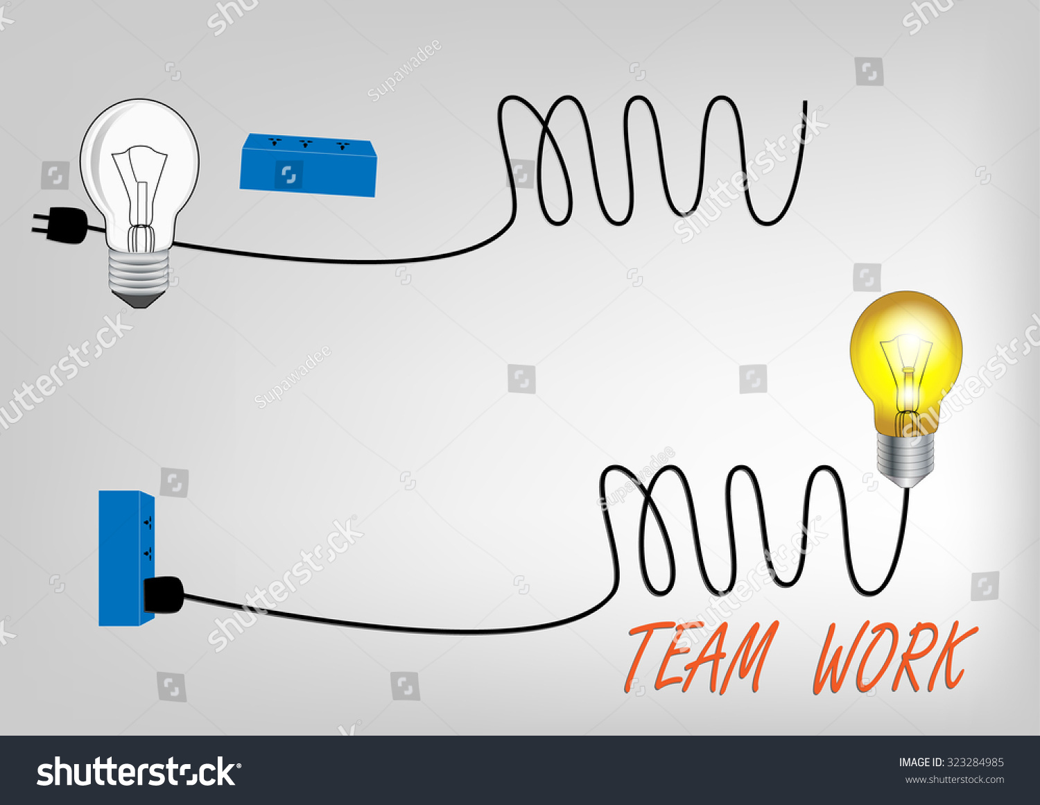 Light Bulb Team Work Concept Vector Stock Vector (Royalty Free) 323284985