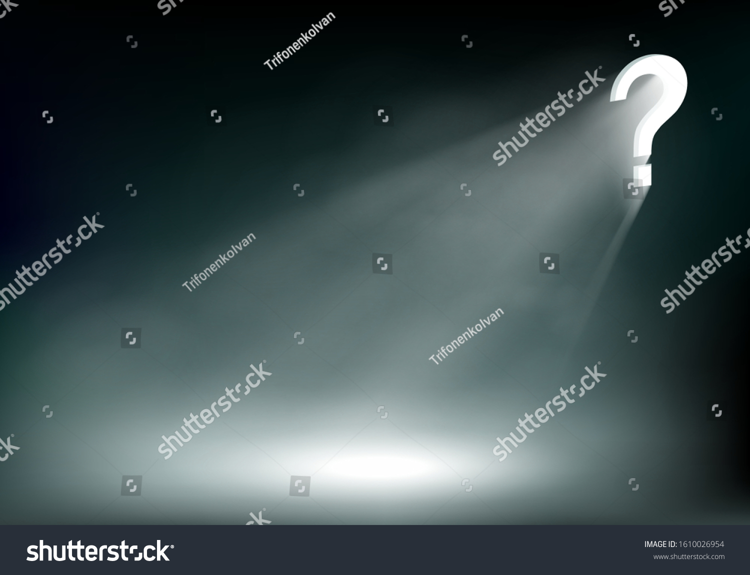 Light Question Mark Dark Stage Spotlight Stock Vector (Royalty Free ...