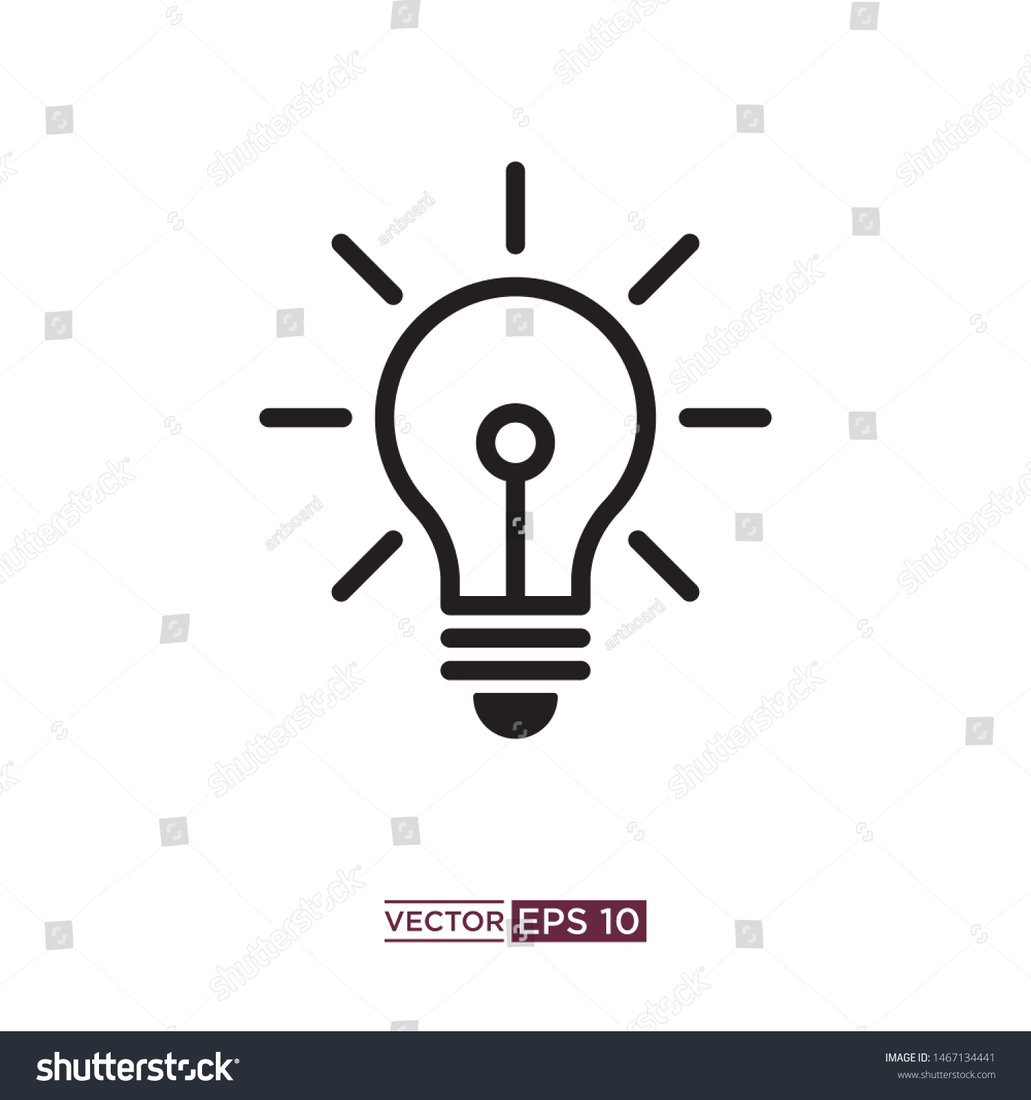 Lightbulb Icon Vector Illustration Logo Design Stock Vector (Royalty ...