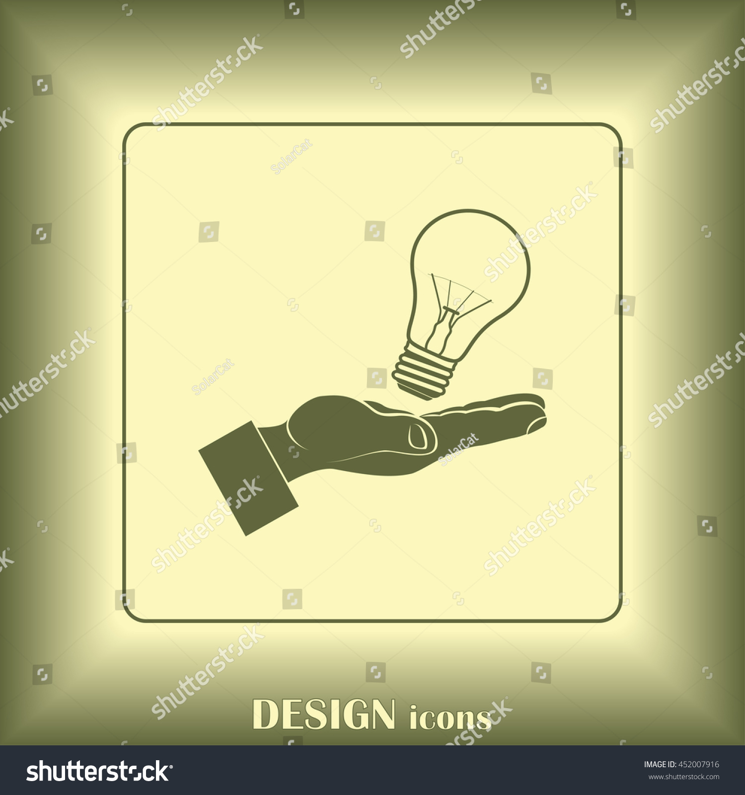 Lightbulb Hand Icon Vector Stock Vector (Royalty Free) 452007916 ...