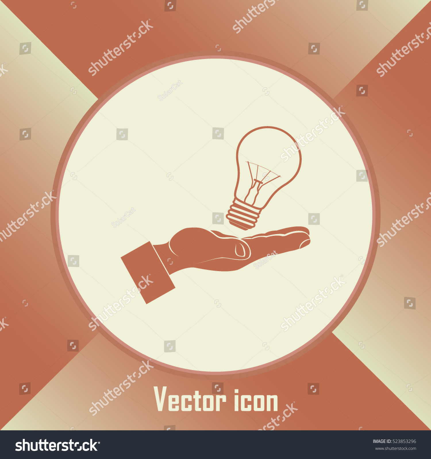 Lightbulb Hand Icon Vector Stock Vector (Royalty Free) 523853296 ...