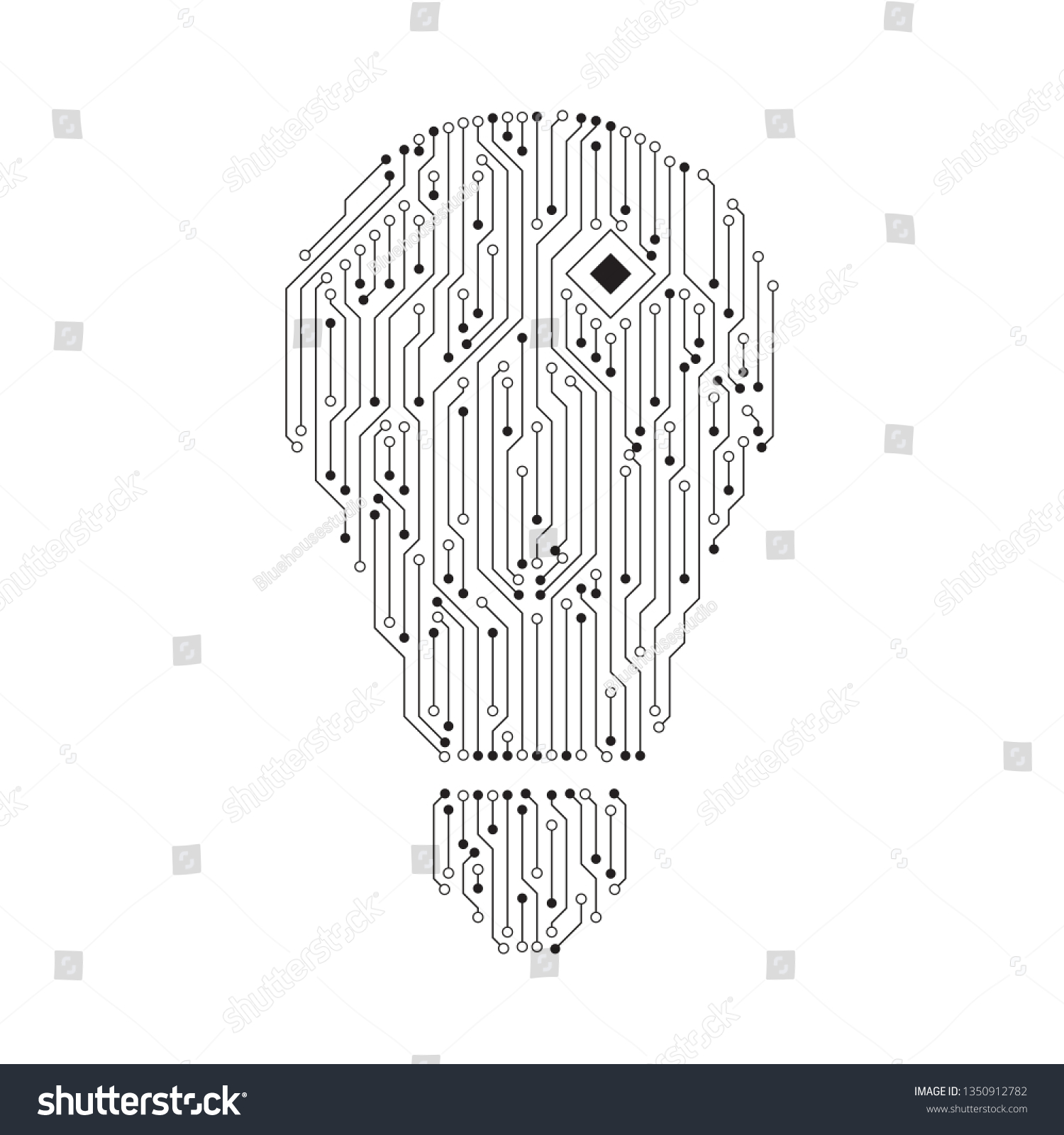 Lightbulb Shape Digital Line Design Stock Vector (Royalty Free) 1350912782