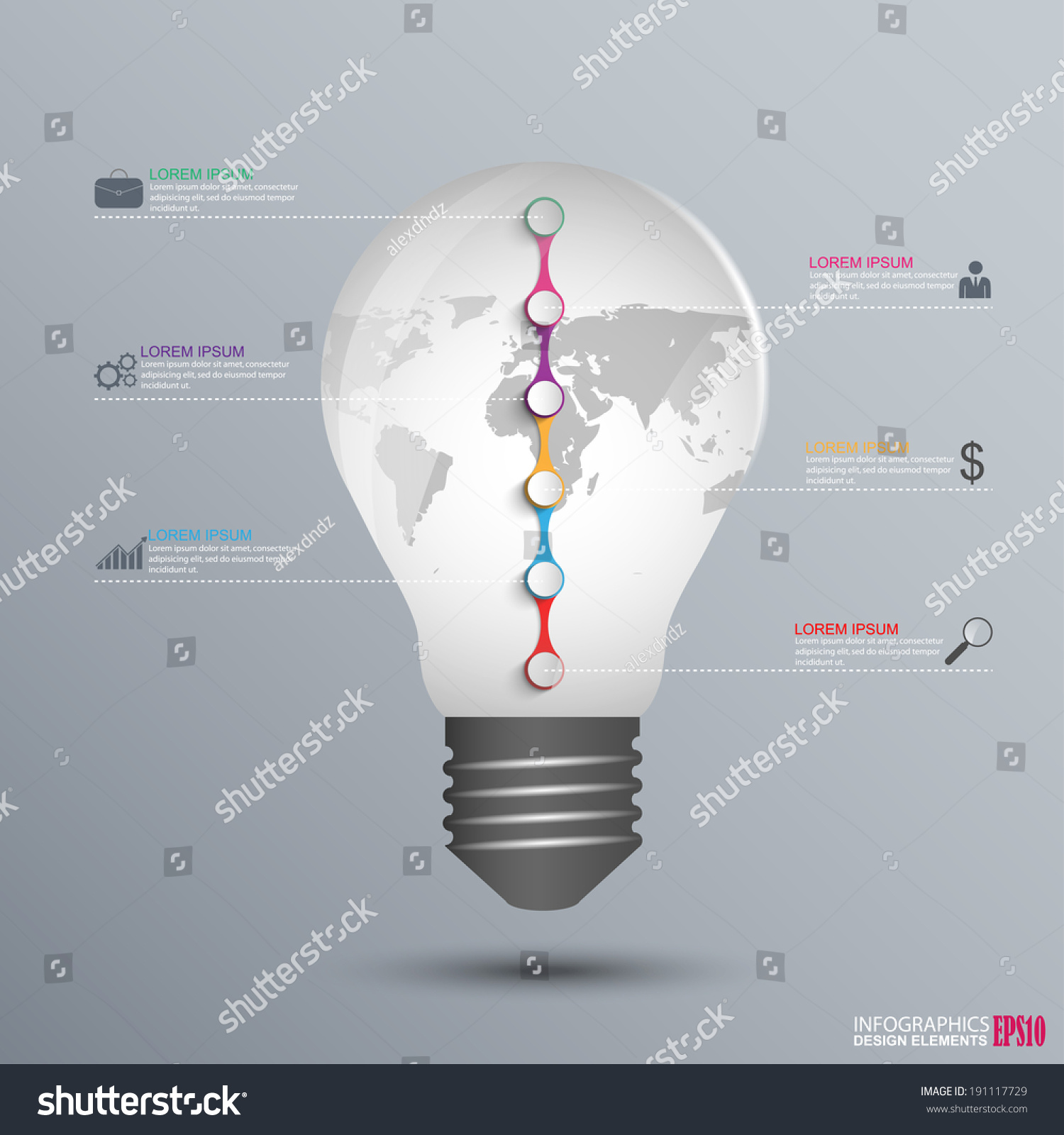 Lightbulb Timeline Infographics Stock Vector (Royalty Free) 191117729