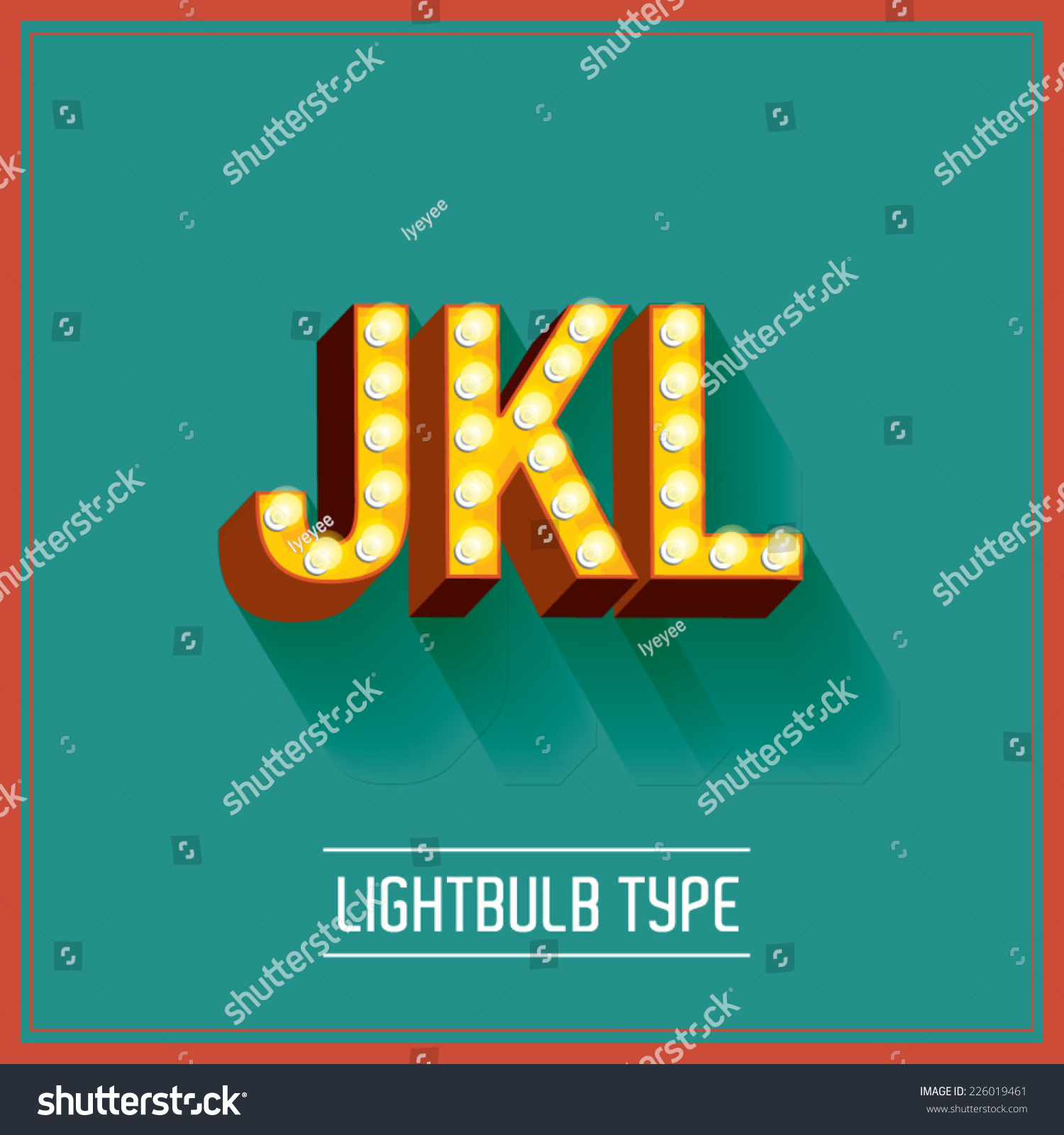 Lightbulb Typeface Vectorillustration Jkl Stock Vector (Royalty Free ...