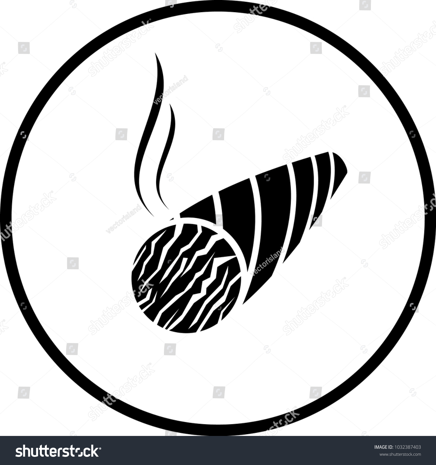 Lighted Cigar Symbol Stock Vector (Royalty Free) 1032387403