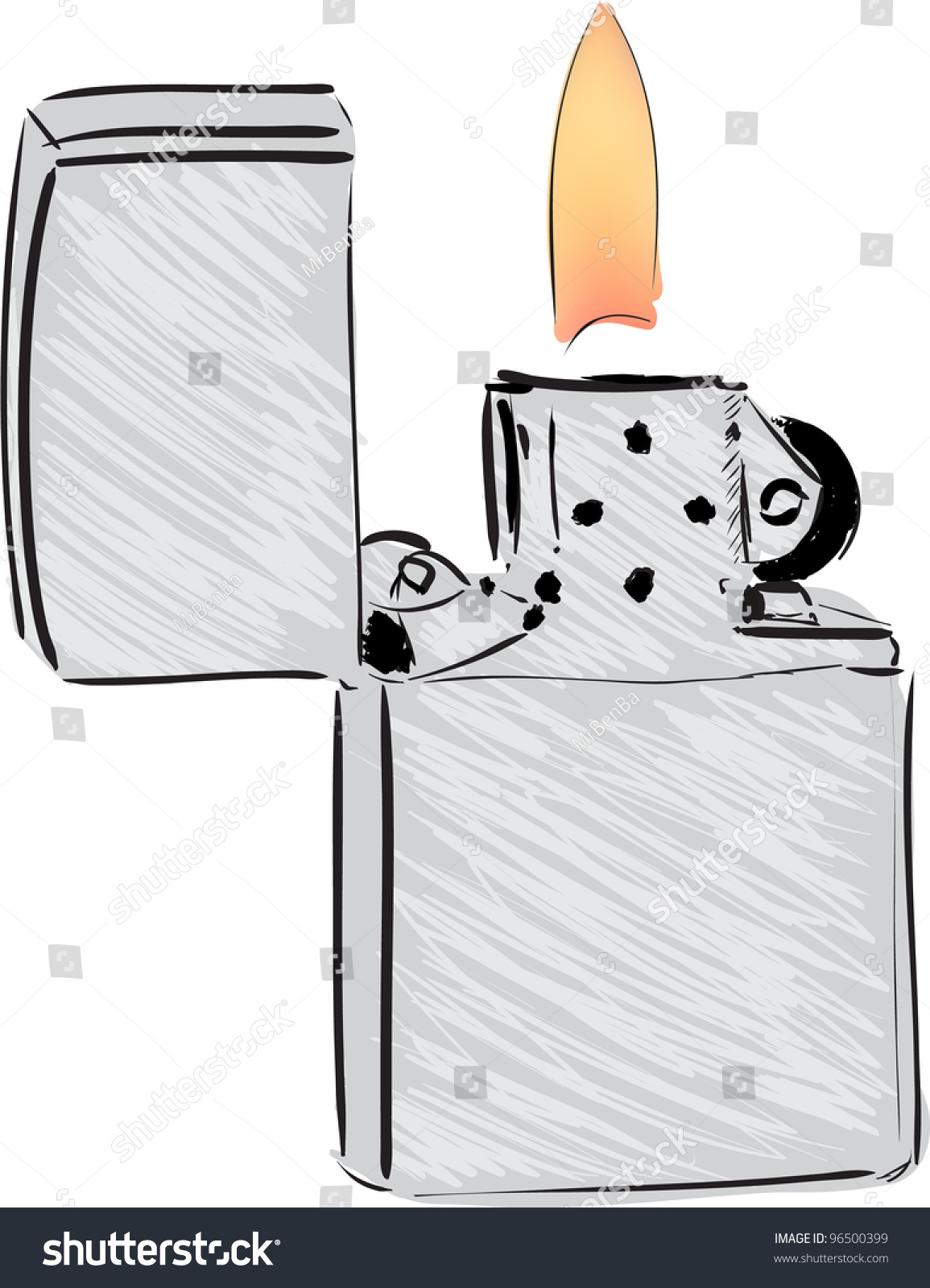 Lighter Cartoon Sketch Vector Illustration: เวกเตอร์สต็อก (ปลอดค่า ...