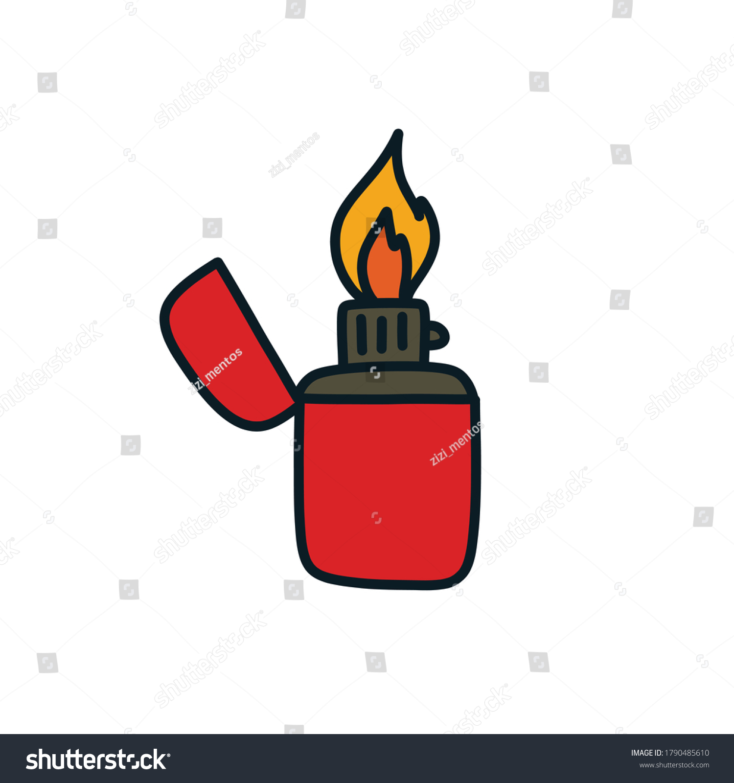 Lighter Doodle Icon Vector Illustration Stock Vector (Royalty Free ...