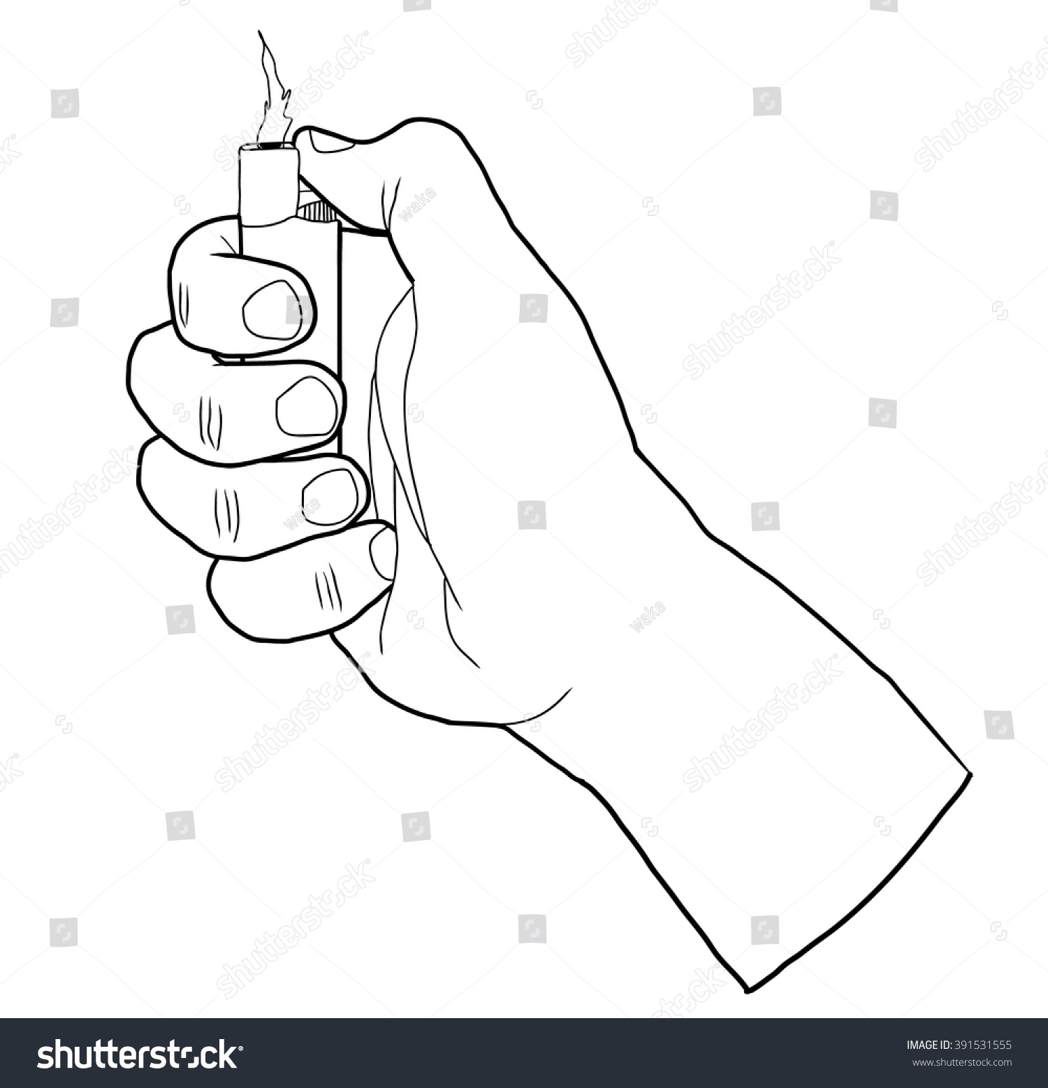 Lighter Hand Stock Vector 391531555 - Shutterstock