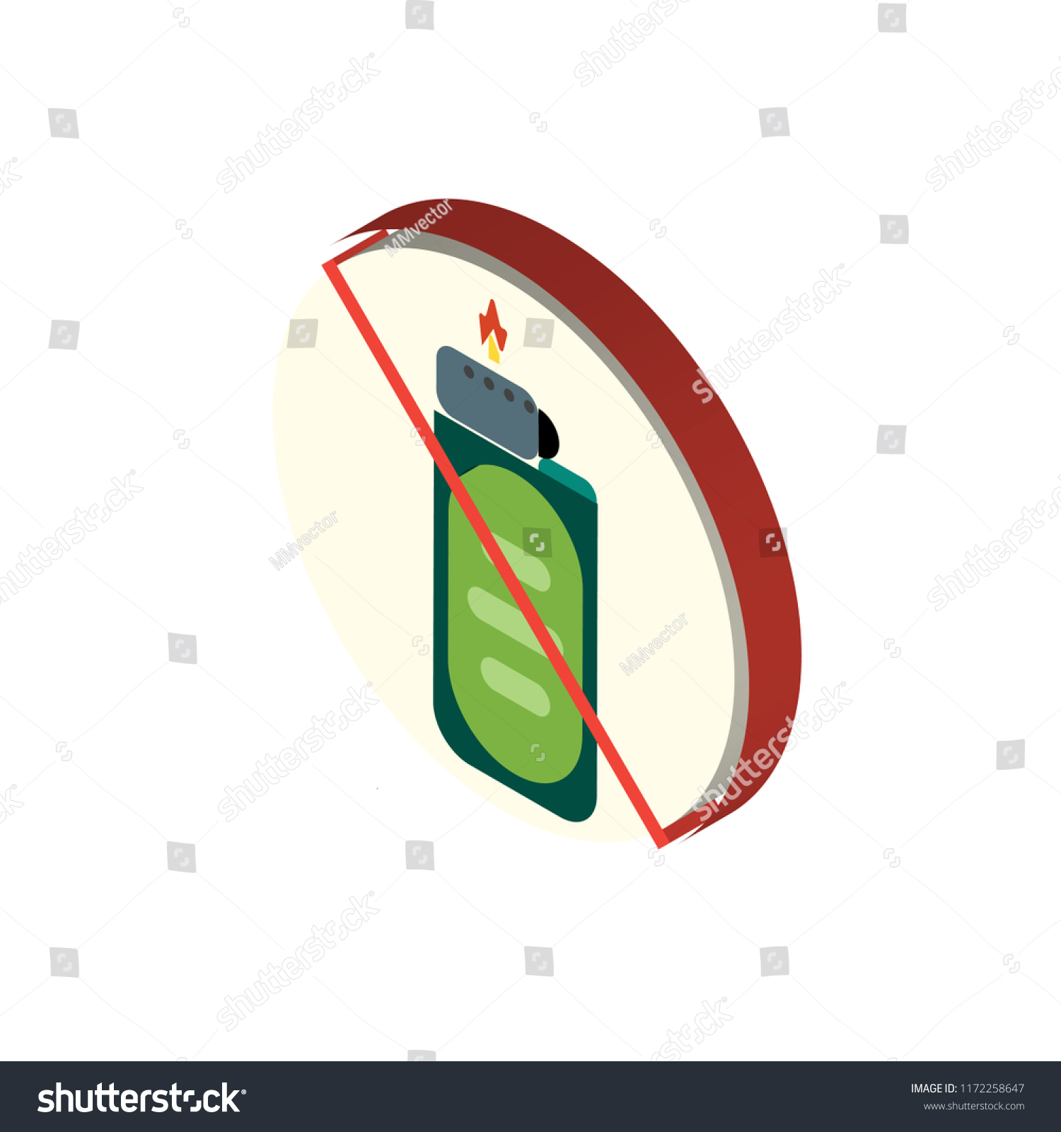 Lighter Isometric Left Top View 3d Stock Vector (Royalty Free ...