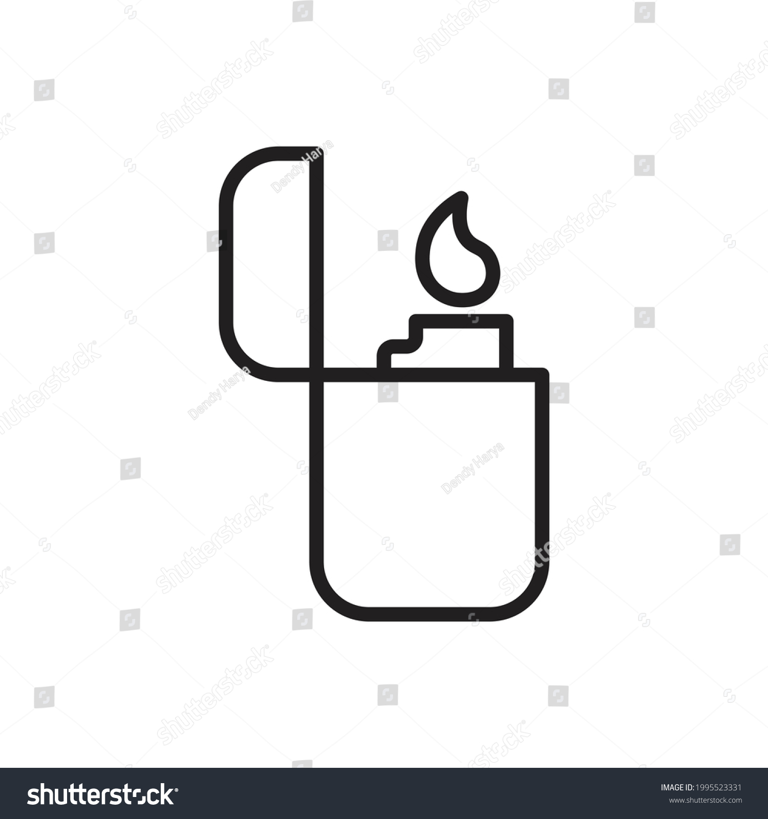Lighter Outline Icon Vector Illustration Stock Vector (Royalty Free ...