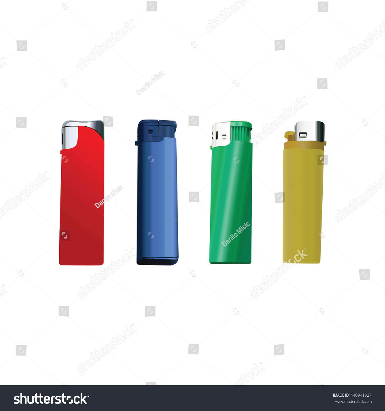 Lighters Vector Illustration On White Background Stock Vector (Royalty ...
