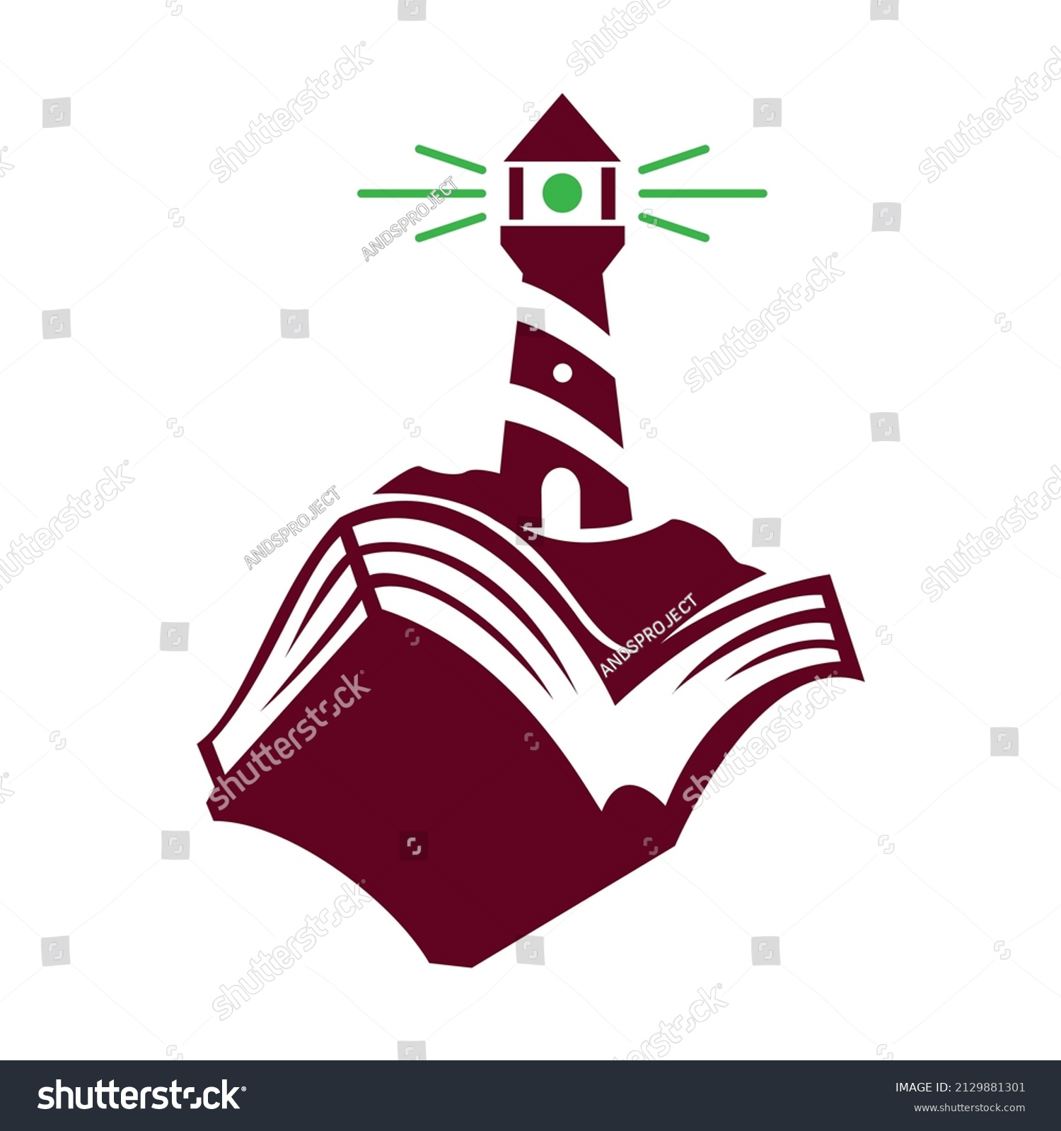 Lighthouse Book Vector Logo Illustration Stock Vector (Royalty Free ...