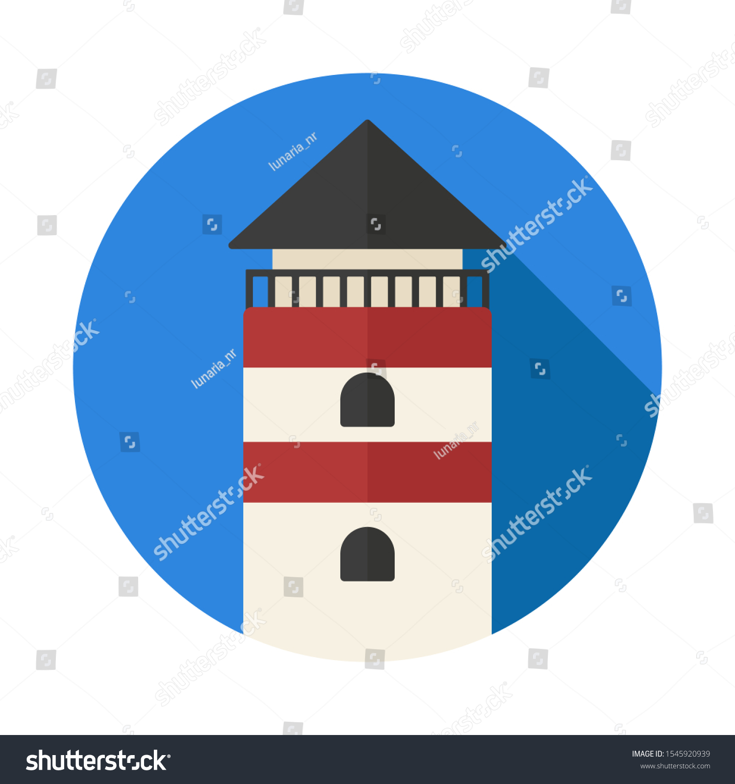 Lighthousebeacon Simple Round Flat Iconlogo Stock Vector (Royalty Free) 1545920939 | Shutterstock