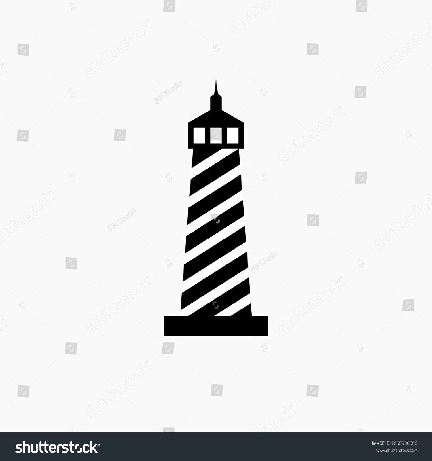 Lighthouse Icon Navigation Tower Symbol Stock Vector (Royalty Free ...