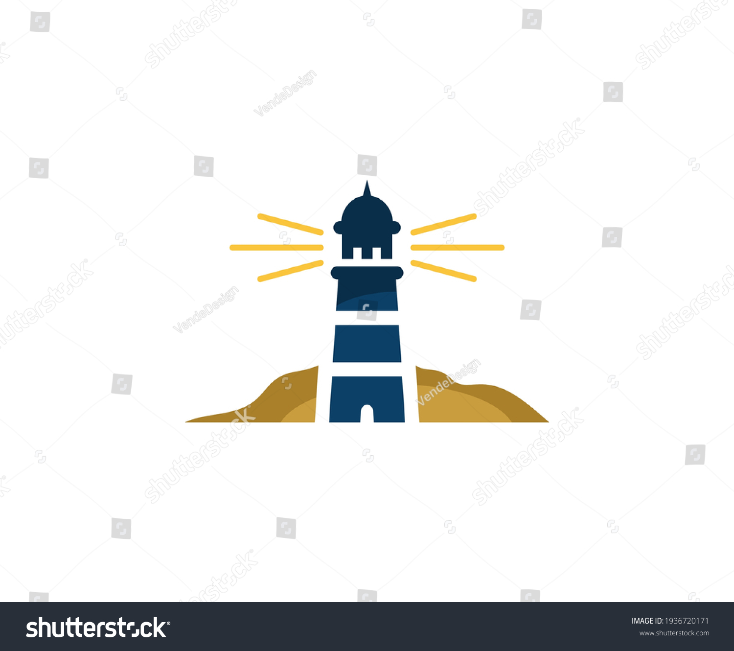 Lighthouse Logo Beacon Vector Icon Stock Vector (Royalty Free) 1936720171