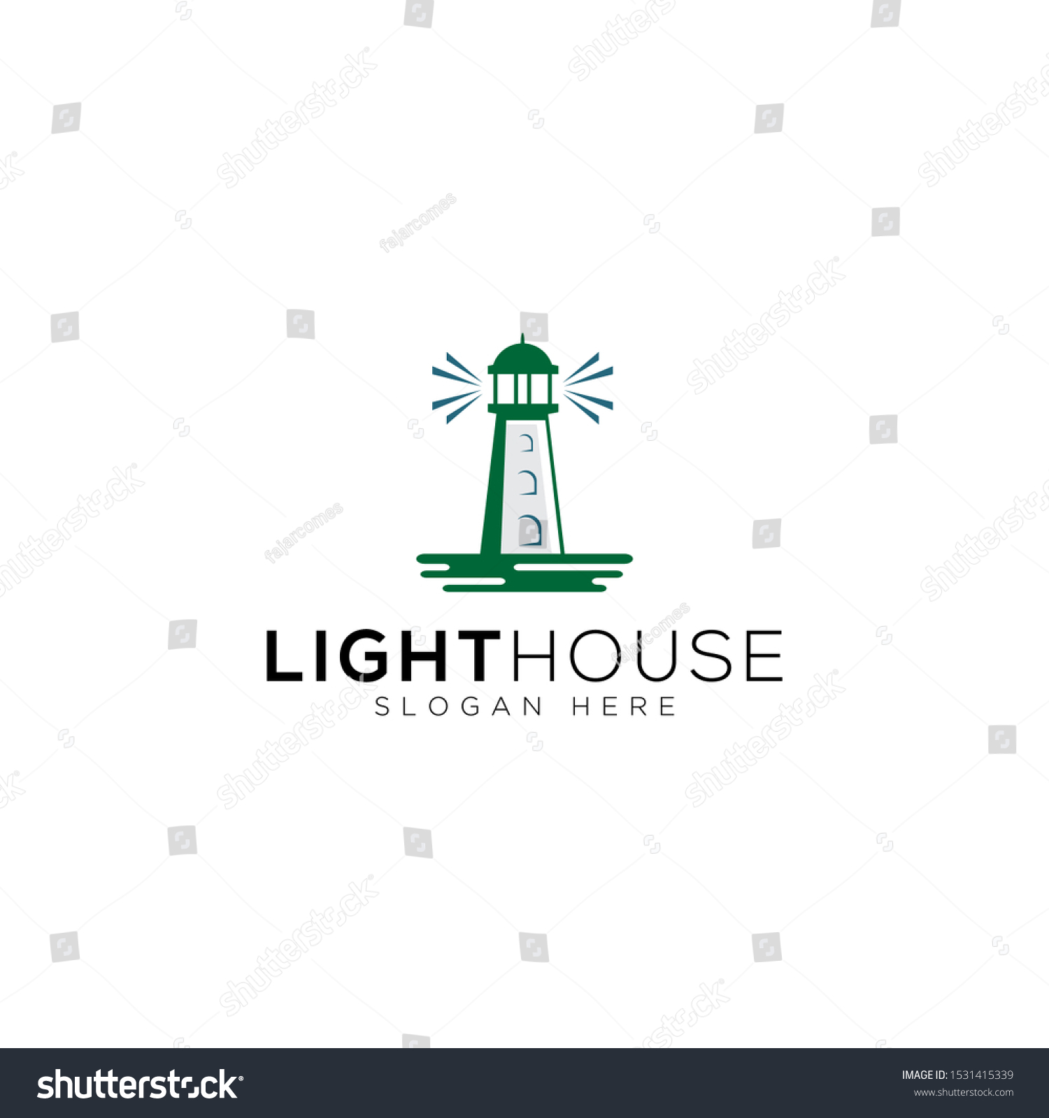 Lighthouse Logo Template Design Vector Emblem Stock Vector (Royalty ...
