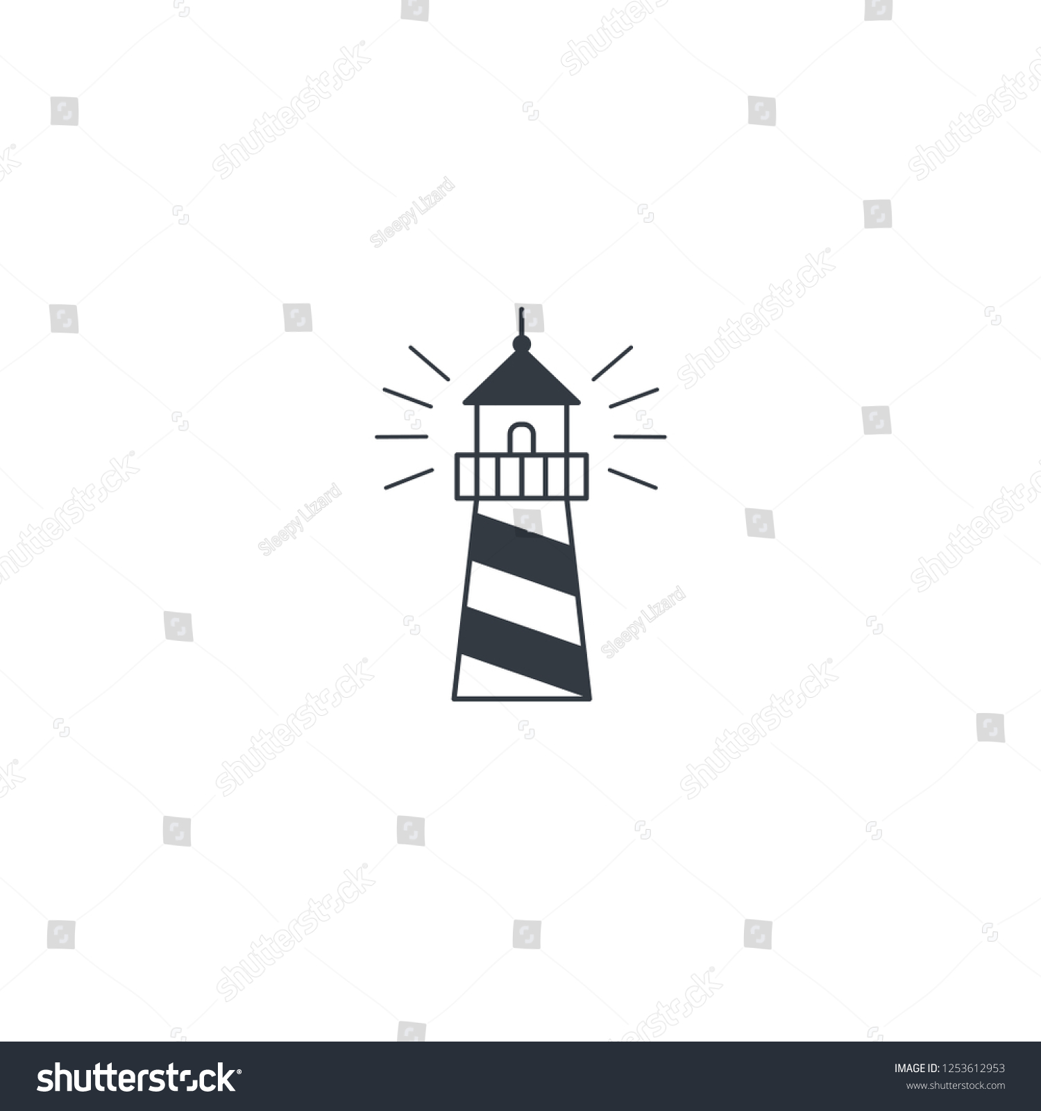 Lighthouse Simple Icon Monochrome Stock Vector (Royalty Free) 1253612953