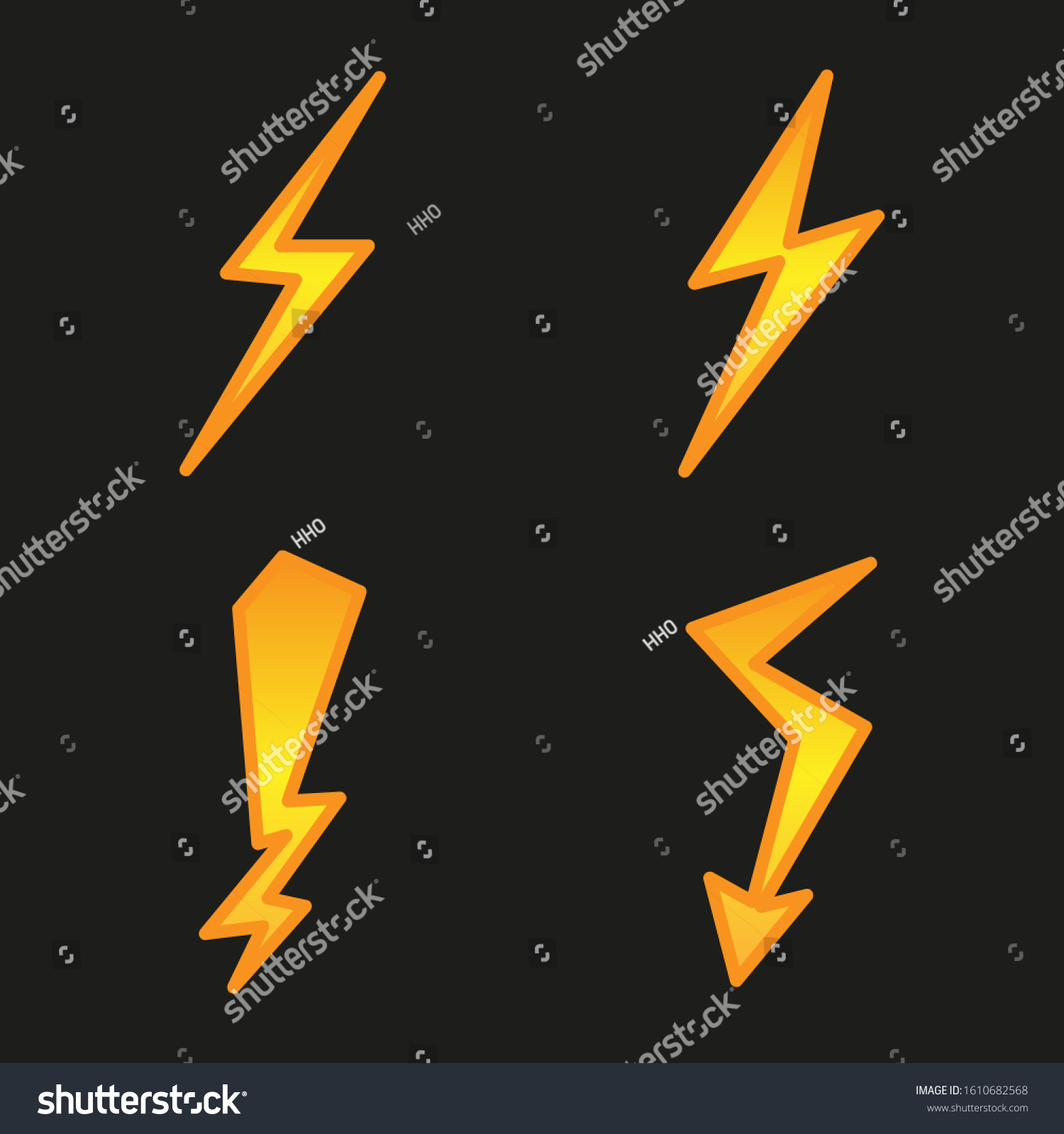 Lighting Thunder Icons Vector Illustrations Set: เวกเตอร์สต็อก (ปลอดค่า ...