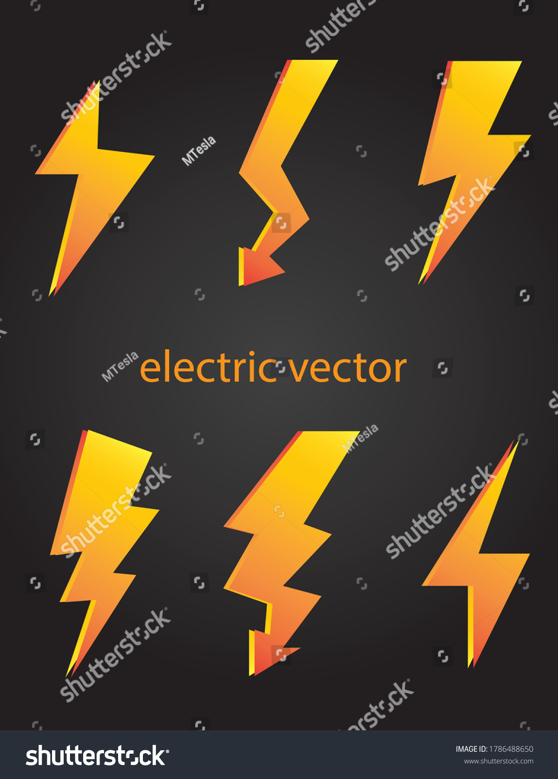 Lightning Electric Current Symbol Vector Illustration Stock Vector ...