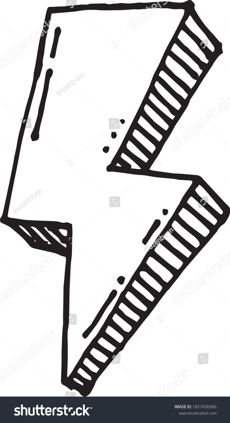 Lightning Bolt Hand Drawn Icon Stock Vector (Royalty Free) 1857436966 ...