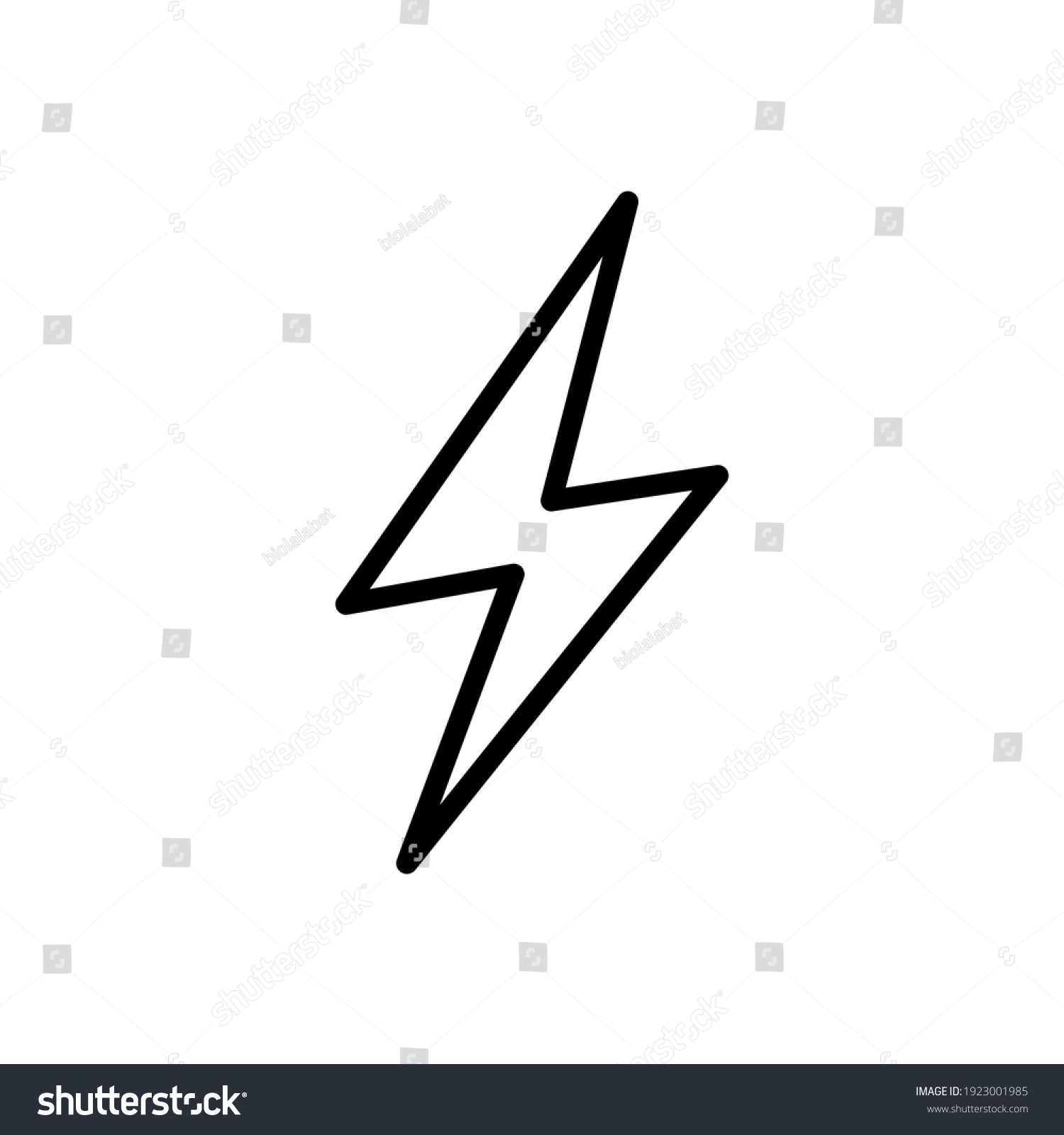 Lightning Bolt Line Icon Design Vector Stock Vector (Royalty Free ...